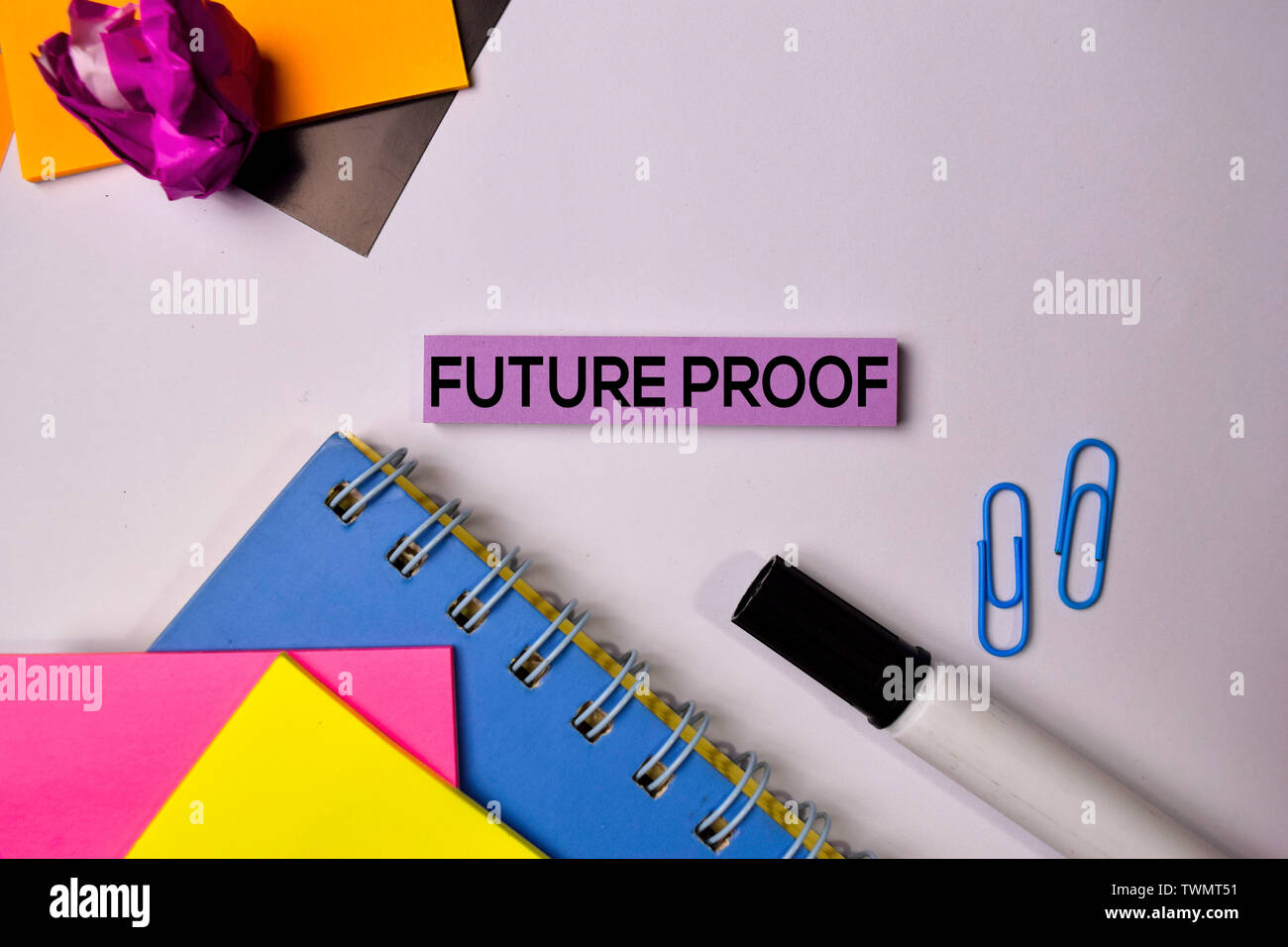 Future Proof on sticky notes isolated on white background Stock Photo ...