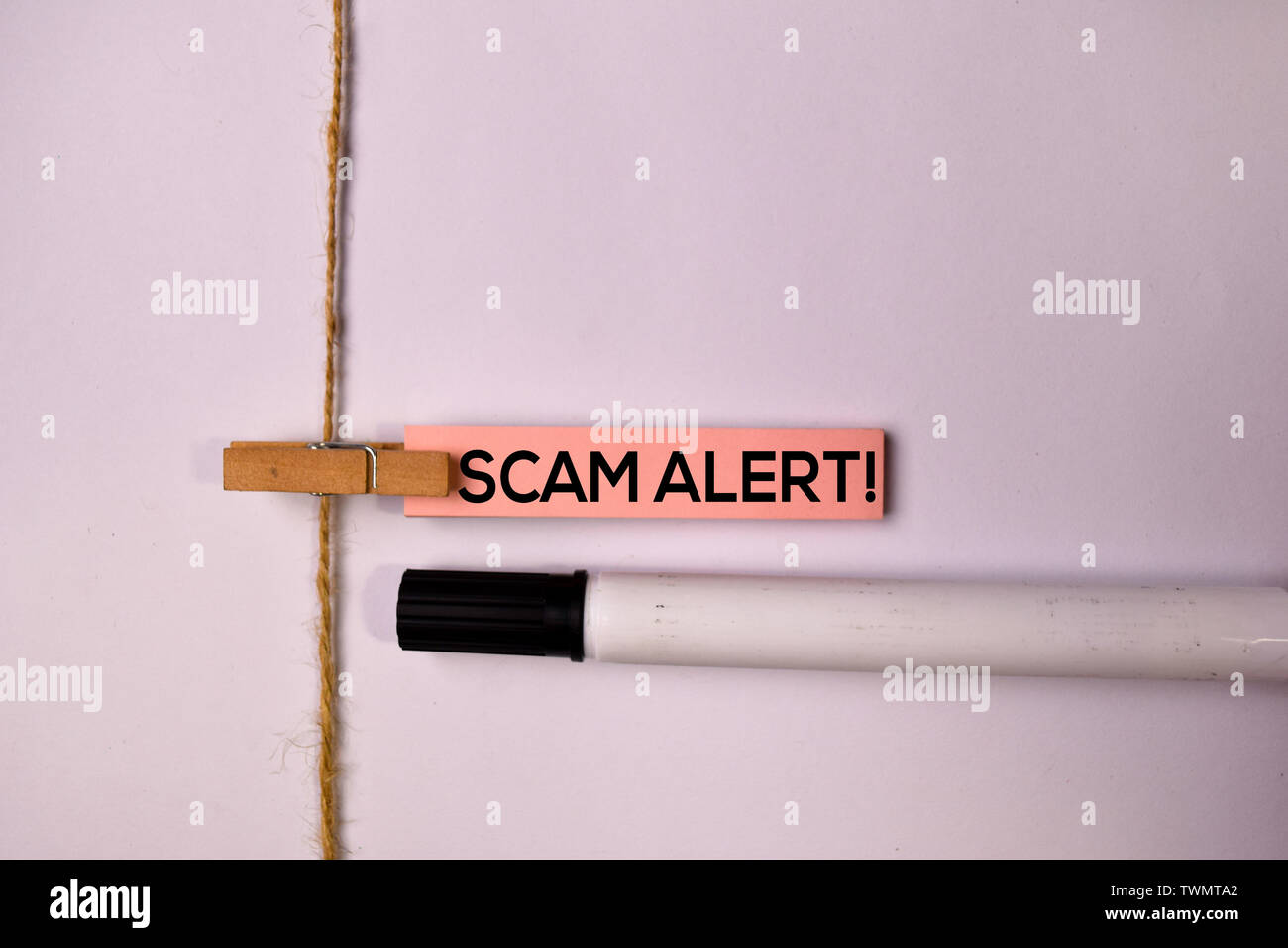Scam Alert! on sticky notes isolated on white background Stock Photo ...