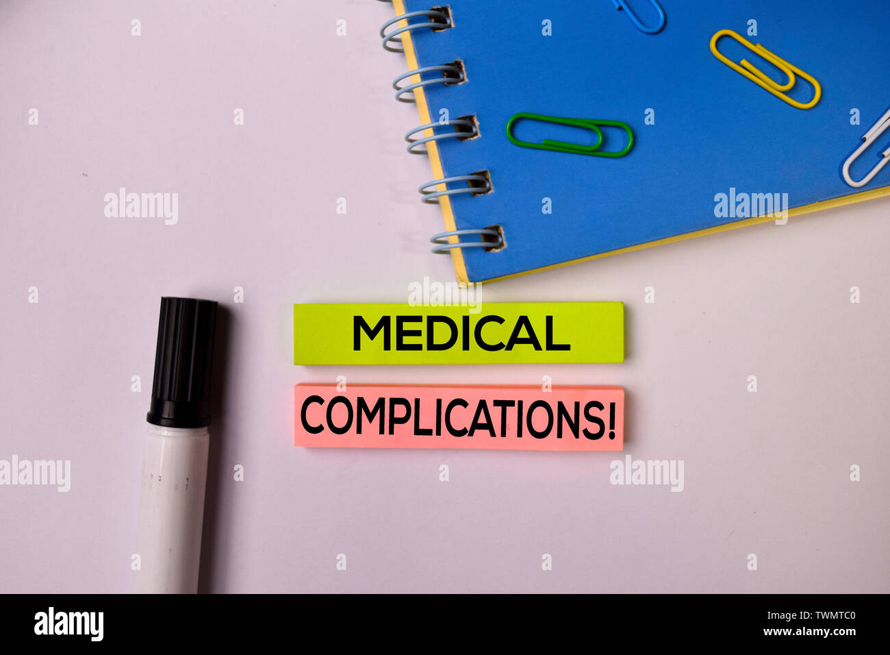 Medical Complications! on sticky notes isolated on white background ...