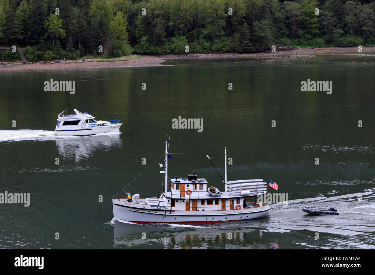 Catalyst passing Douglas Island, Juneau, Alaska, USA Stock Photo - Alamy
