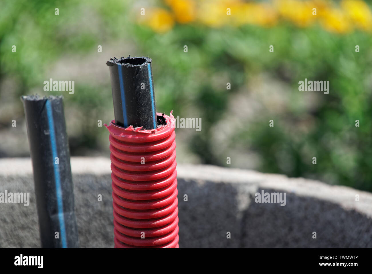 Communication cable outdoor, laying a fiber optic cable for fast ...