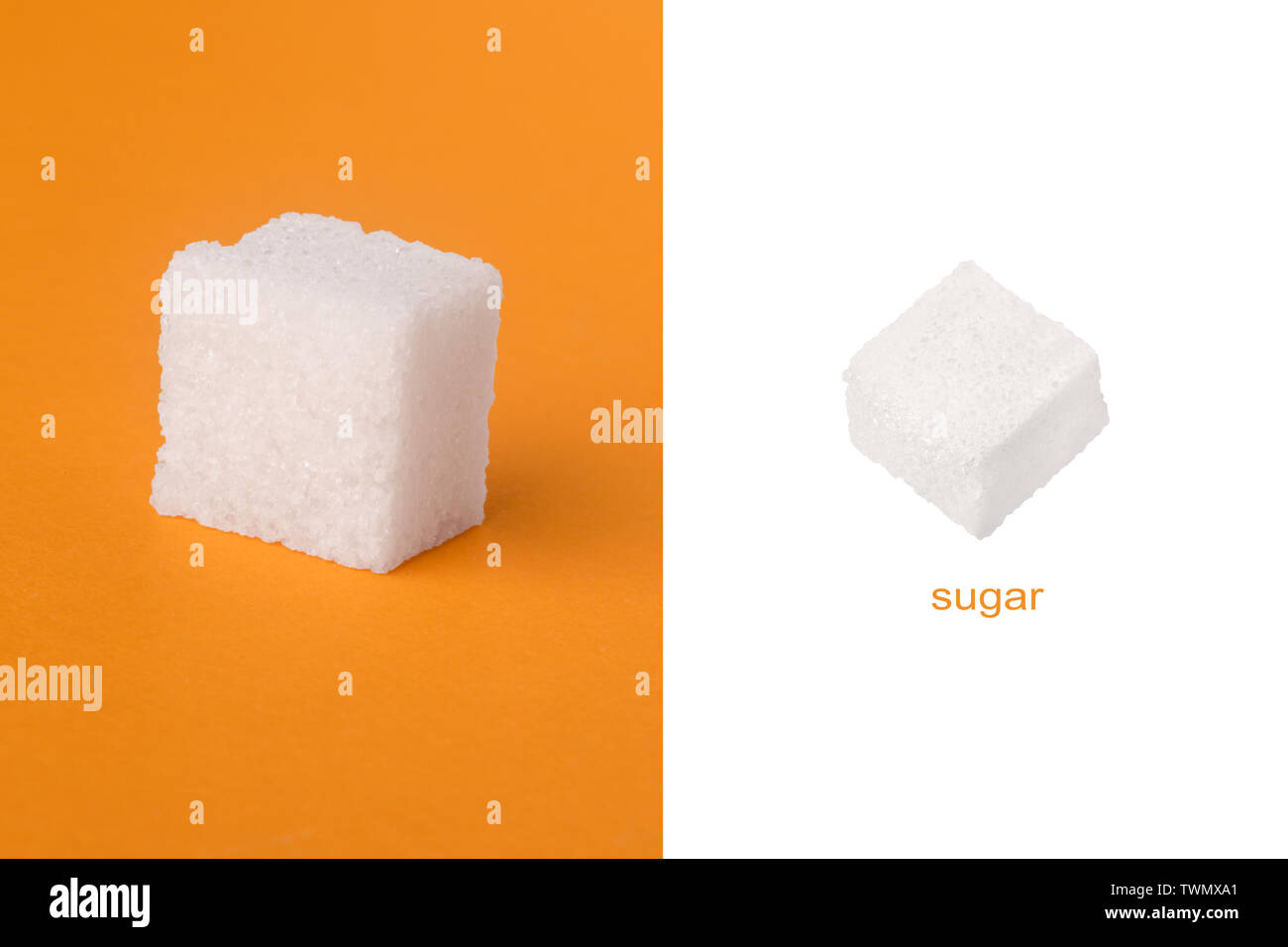 Creative layout made of sugar cubes, food concept Stock Photo - Alamy