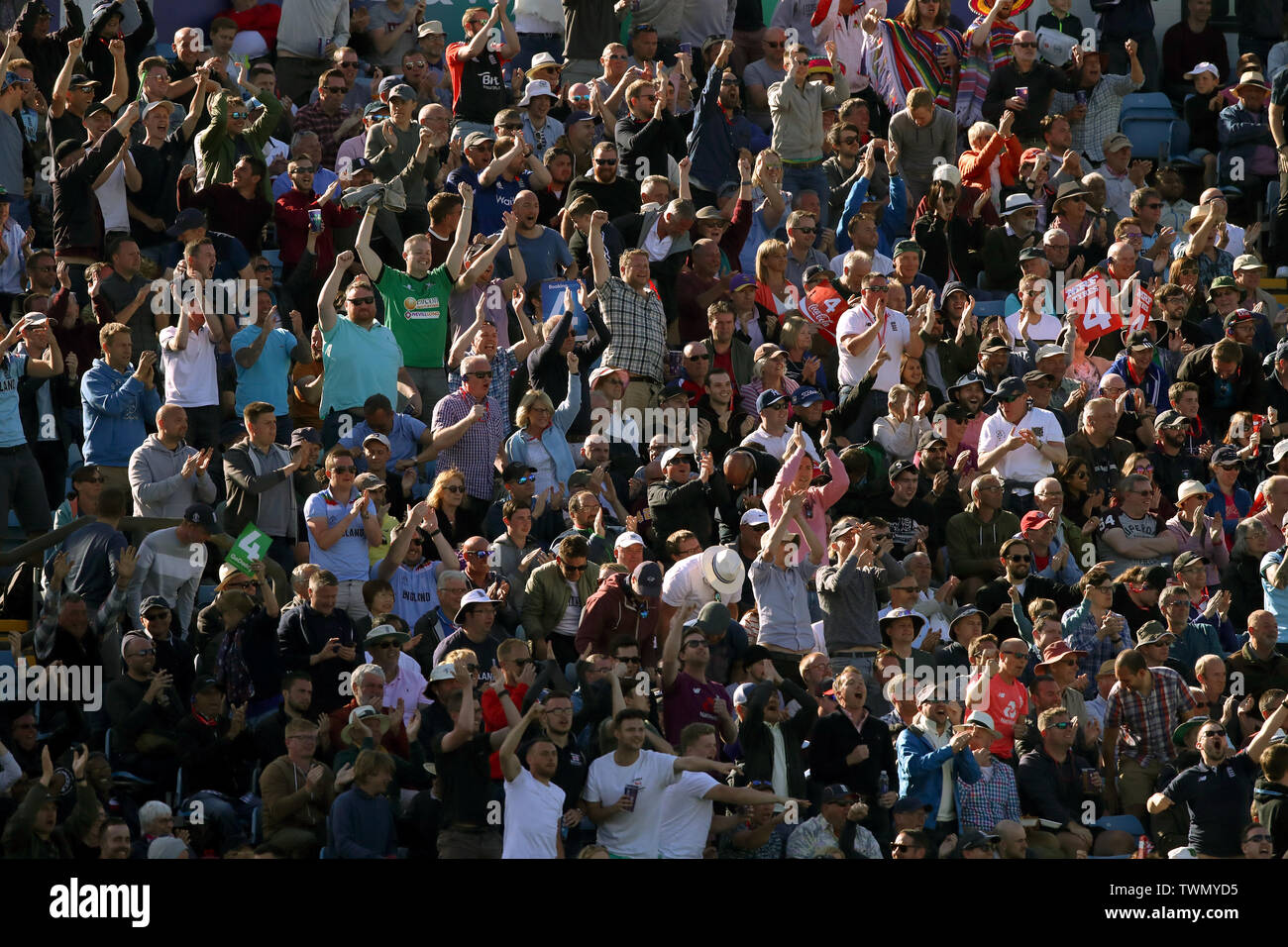 England fans celebrate in the stands during the ICC Cricket World Cup ...