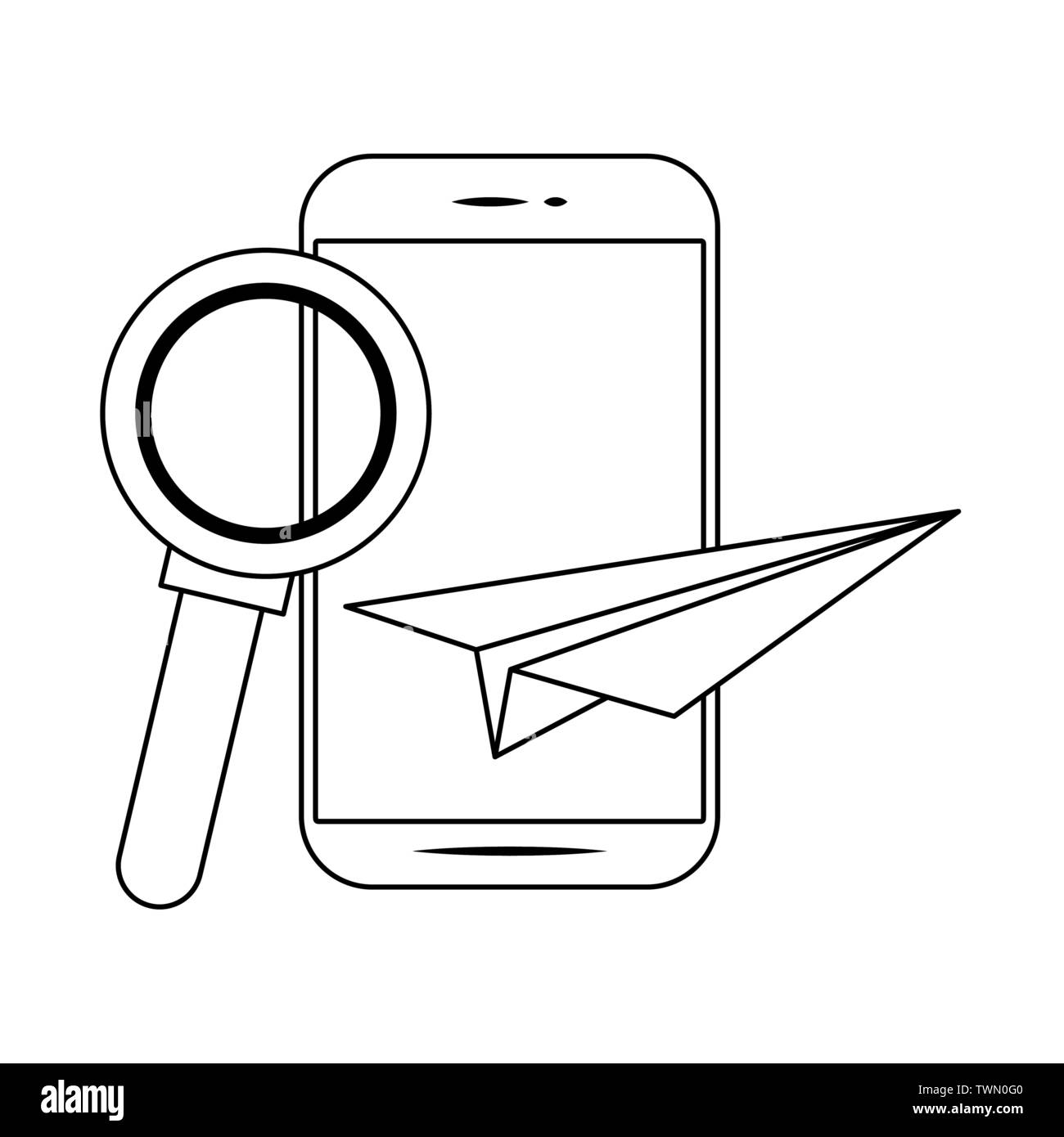 Elearning online education and knowledge symbols in black and white ...