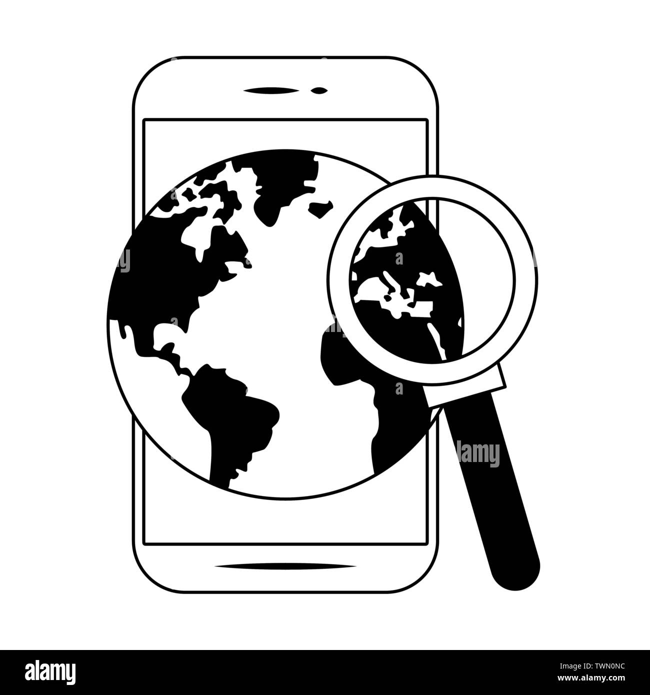 Elearning online education and knowledge symbols in black and white ...