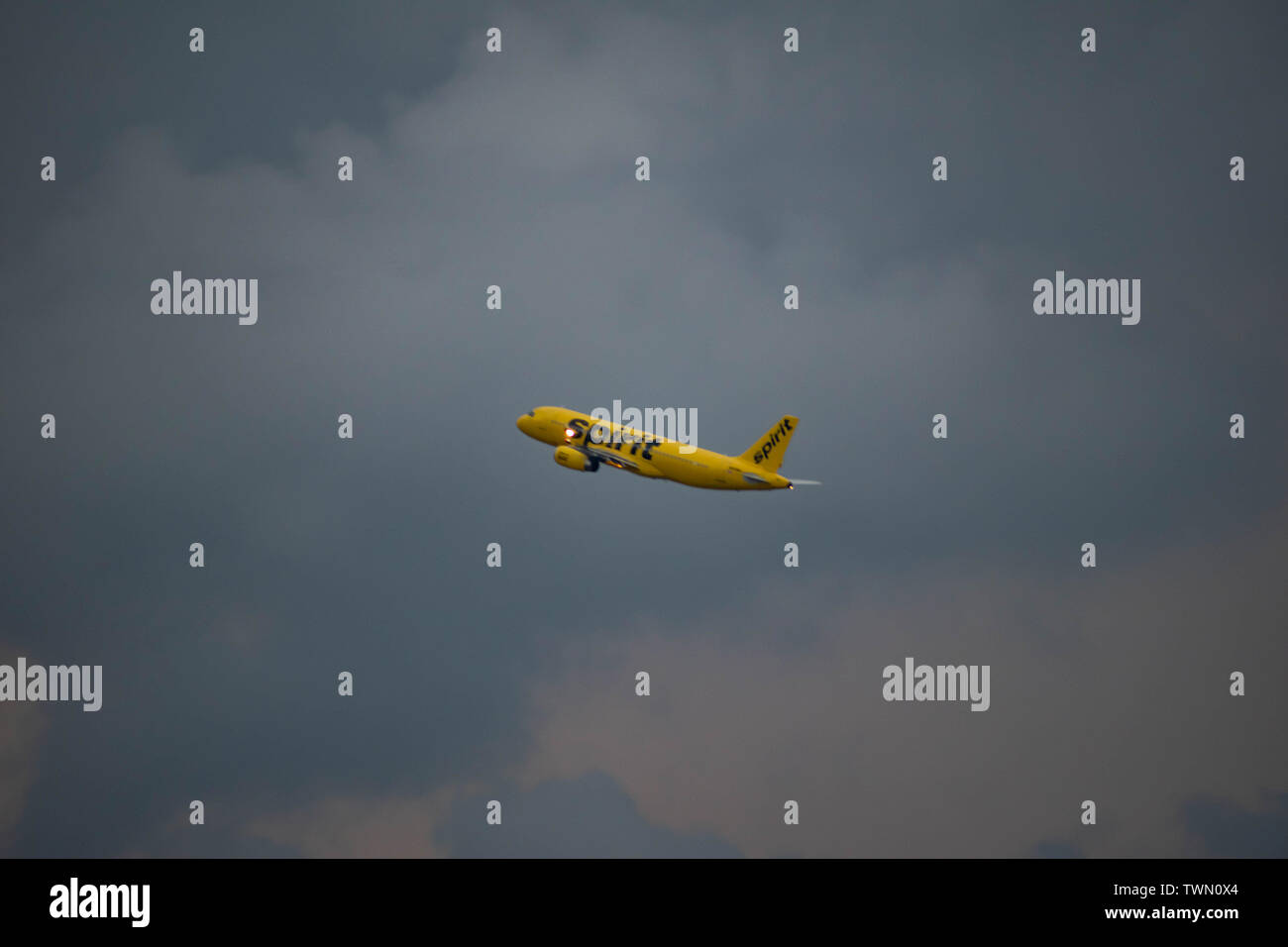 Orlando, Florida. June 06, 2019. Yello Spirit airplane at Orlando ...