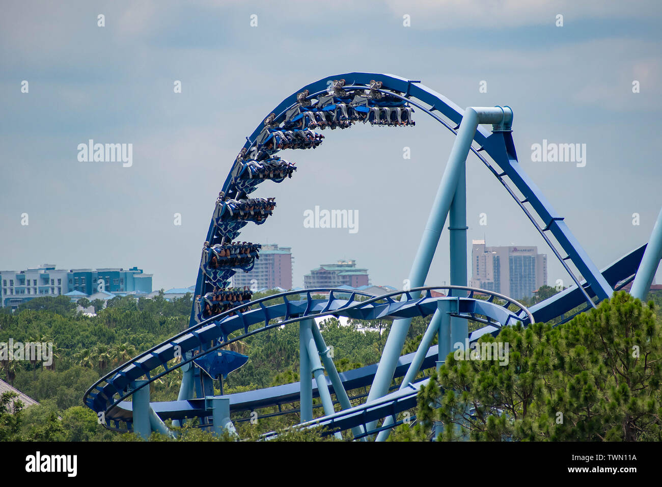 Orlando, Florida. June 05, 2019. People having fun terrific Manta Ray ...