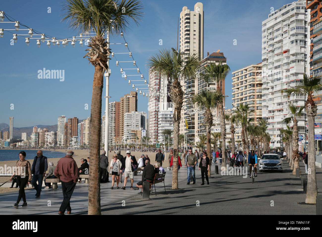 Benidorm beach front Alicante Spain Stock Photo - Alamy