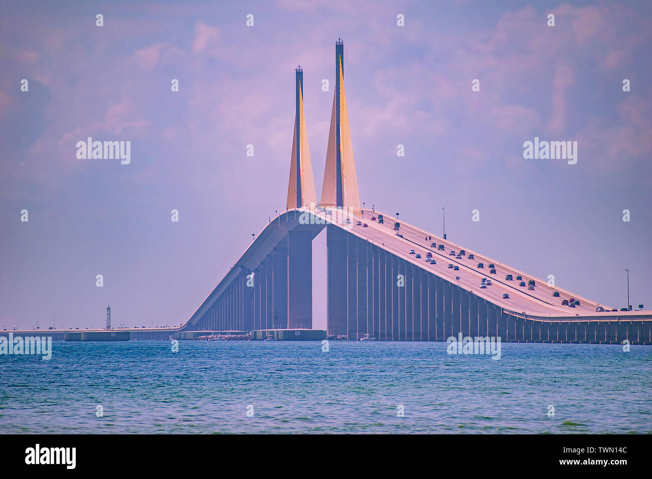 Tampa Bay , Florida. May 12, 2019 Panoramic view of The Bob Graham ...