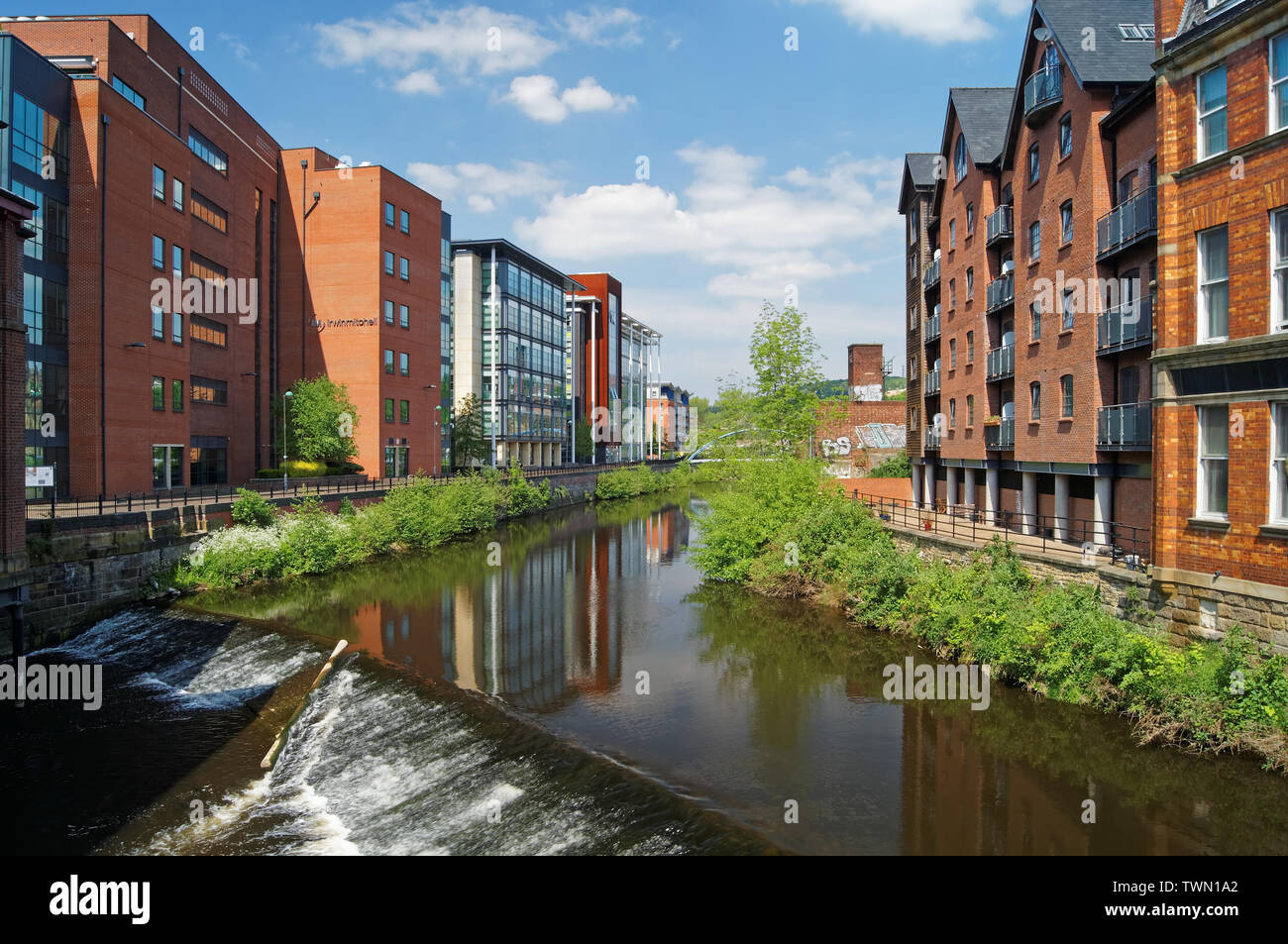 UK, South Yorkshire, Sheffield, River Don, Looking North West From Lady ...
