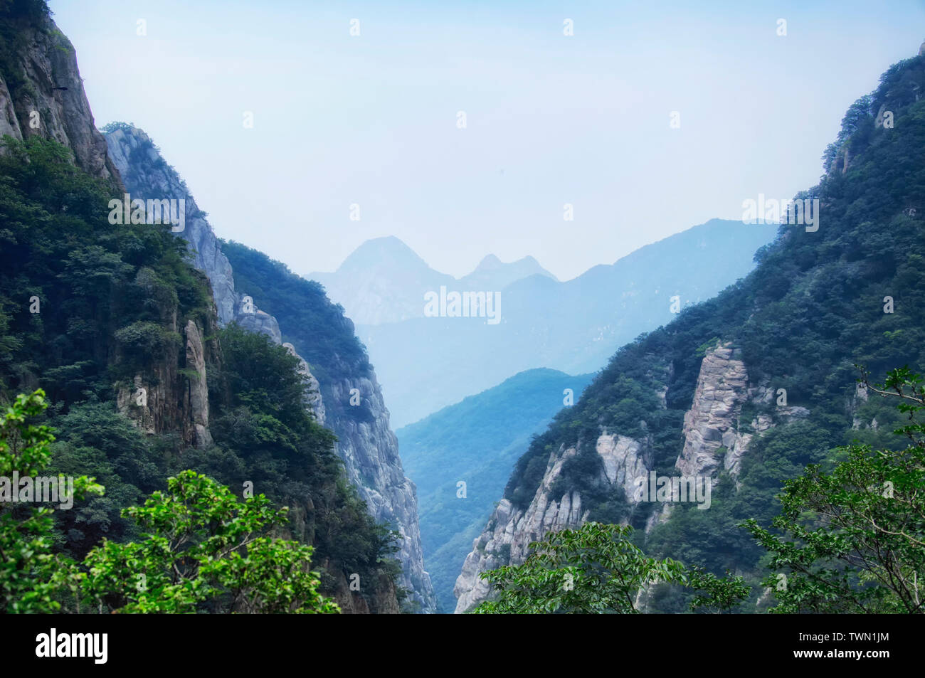 The mountainous area and landscape of Songshan or Mount Song in Henan ...