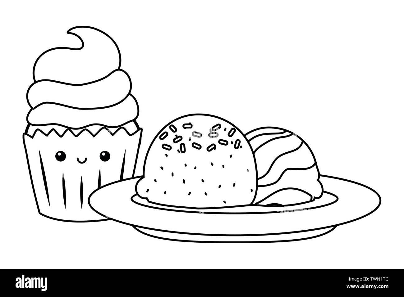 Sweet food design, dessert food delicious sugar snack and tasty theme ...