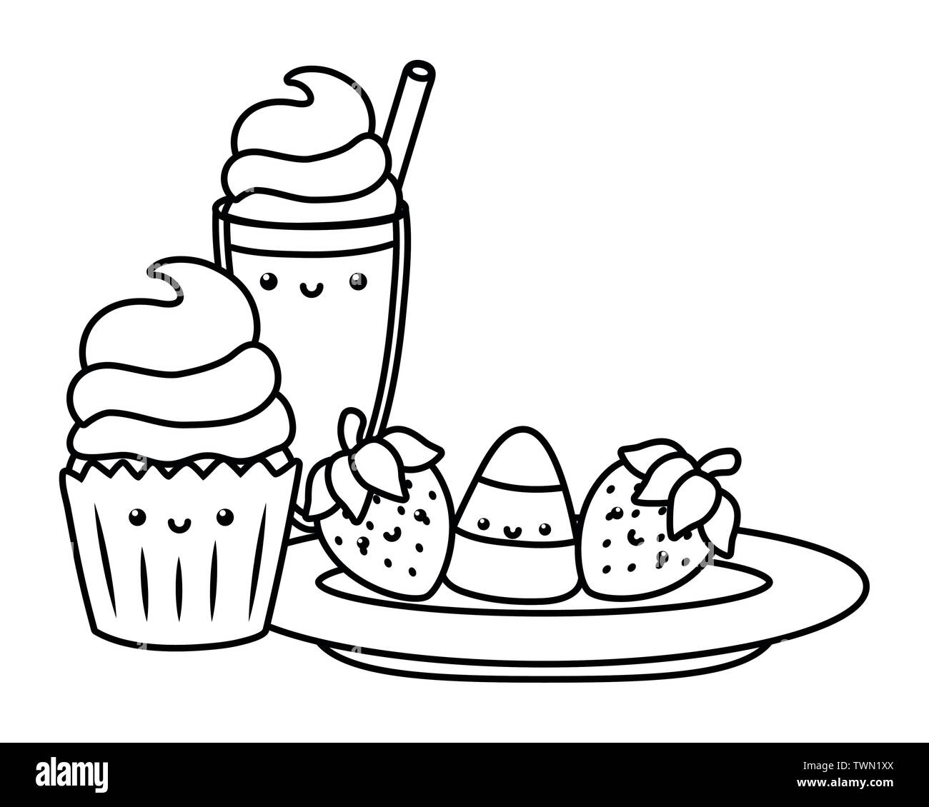 Sweet food design, dessert food delicious sugar snack and tasty theme ...