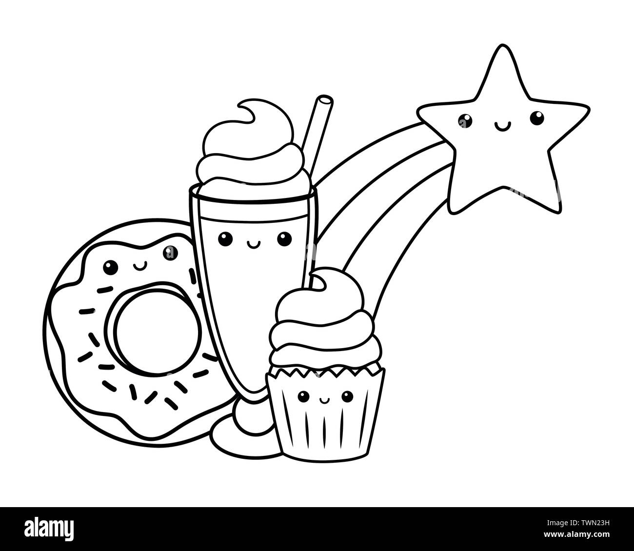 Sweet food design, dessert food delicious sugar snack and tasty theme ...