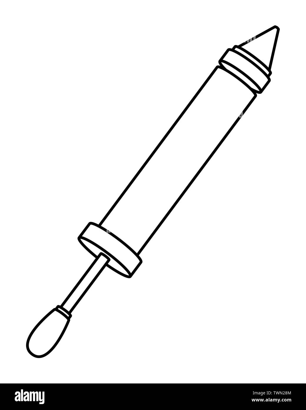 firecracker pyrotechnic icon cartoon isolated in black and white Stock ...
