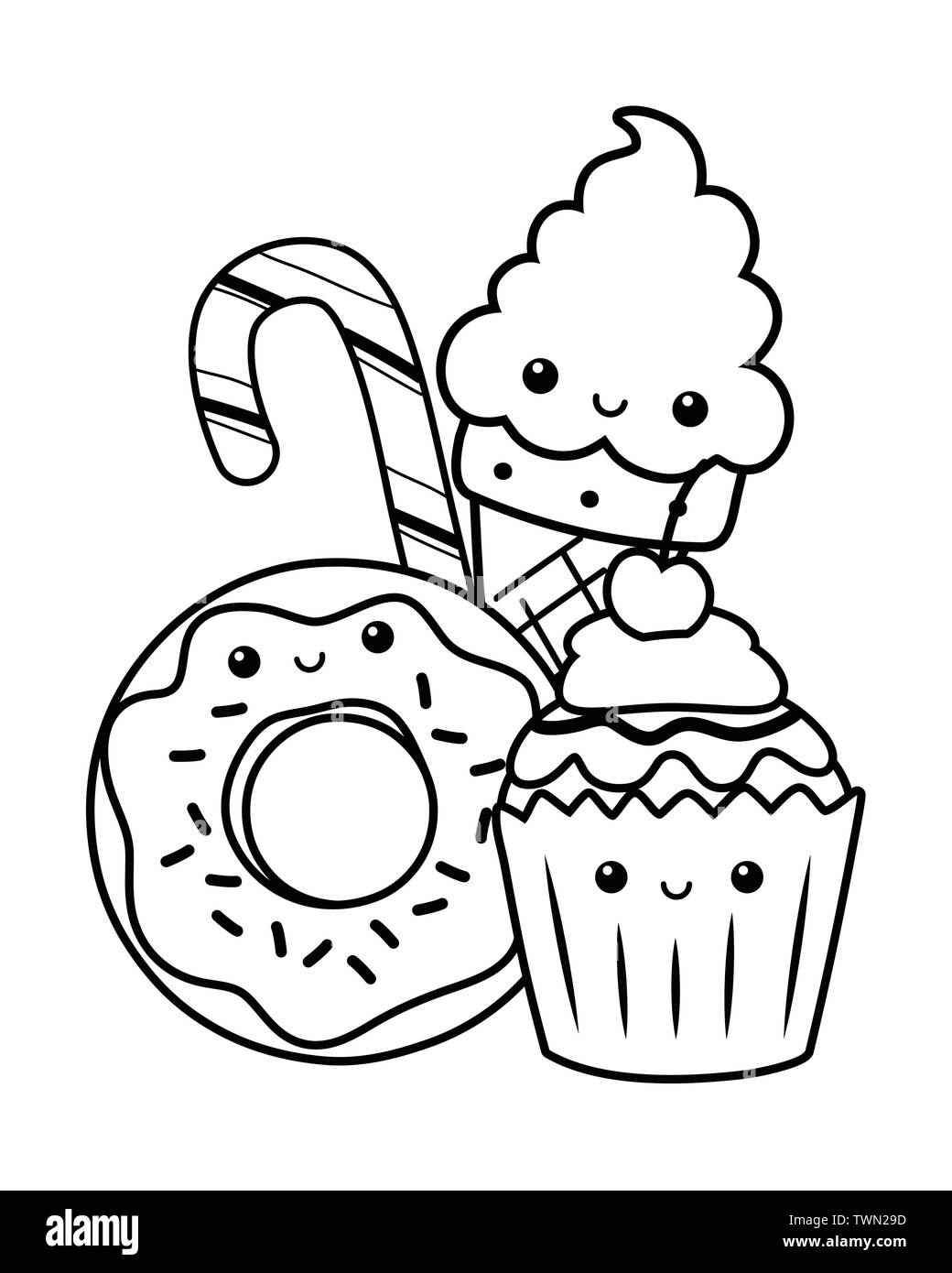 Sweet food design, dessert food delicious sugar snack and tasty theme ...