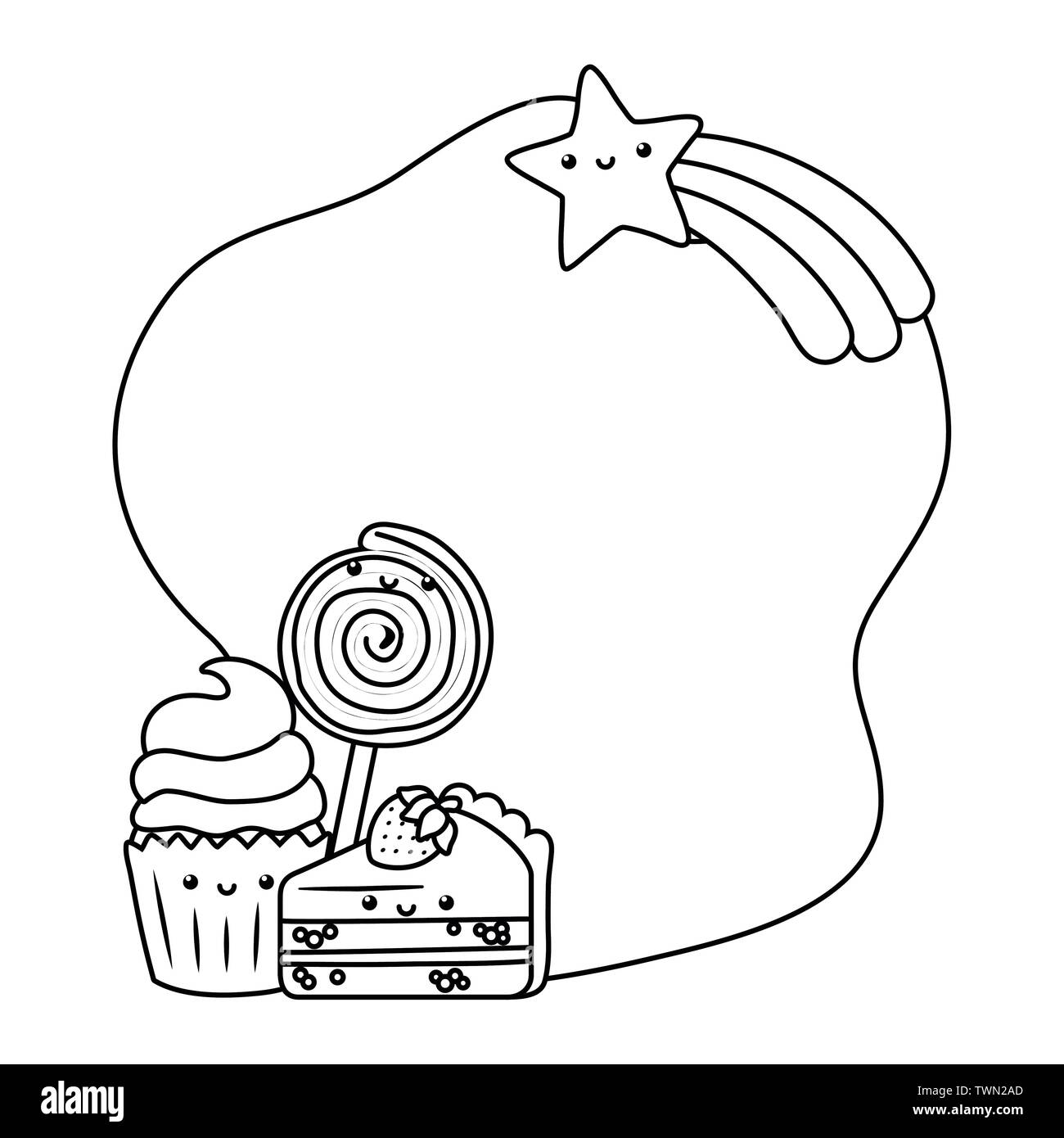 Sweet food design, dessert food delicious sugar snack and tasty theme ...