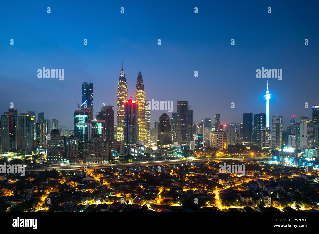 Kuala lumpur cityscape. Panoramic view of Kuala Lumpur city skyline ...