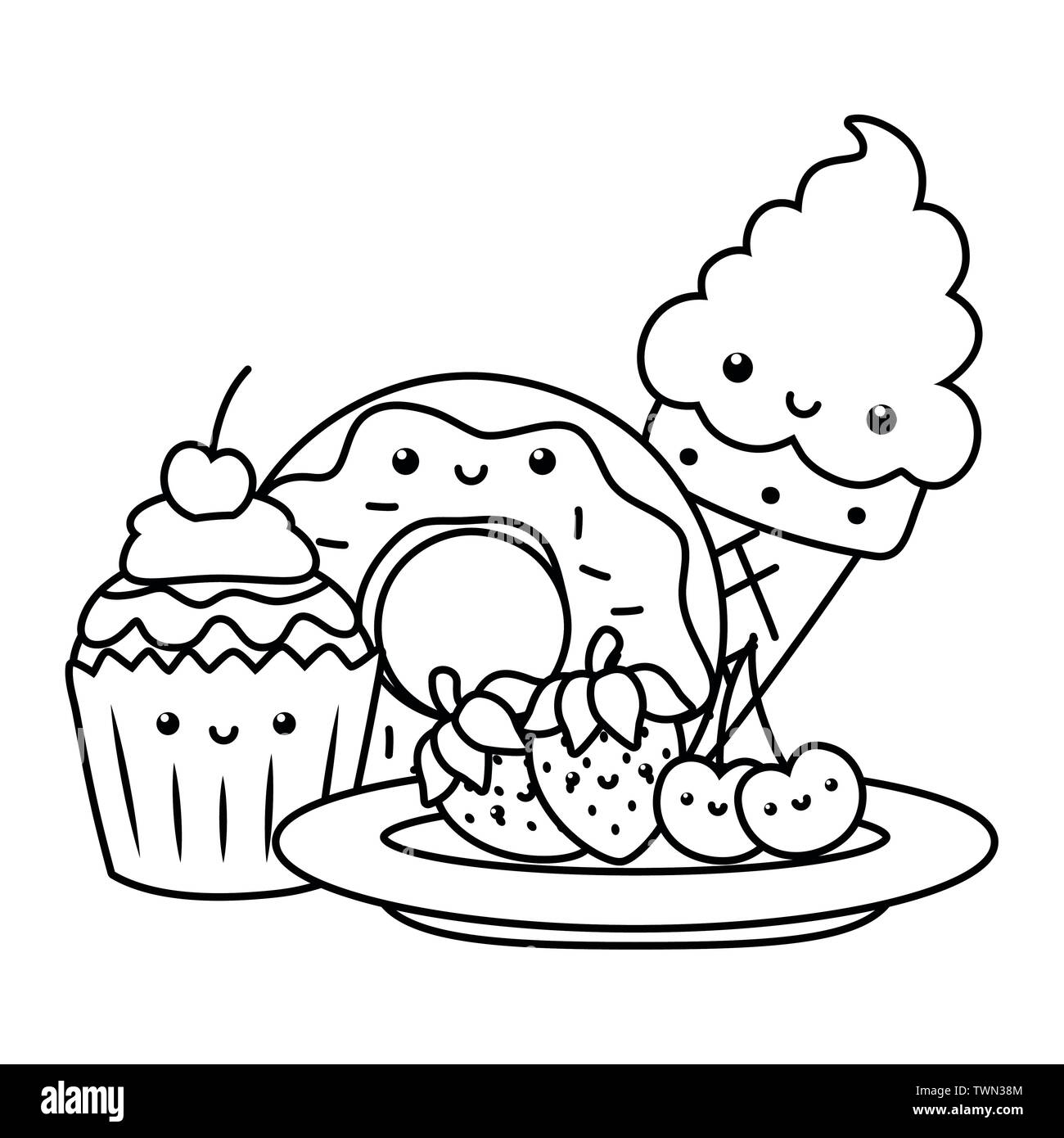 Sweet food design, dessert food delicious sugar snack and tasty theme ...