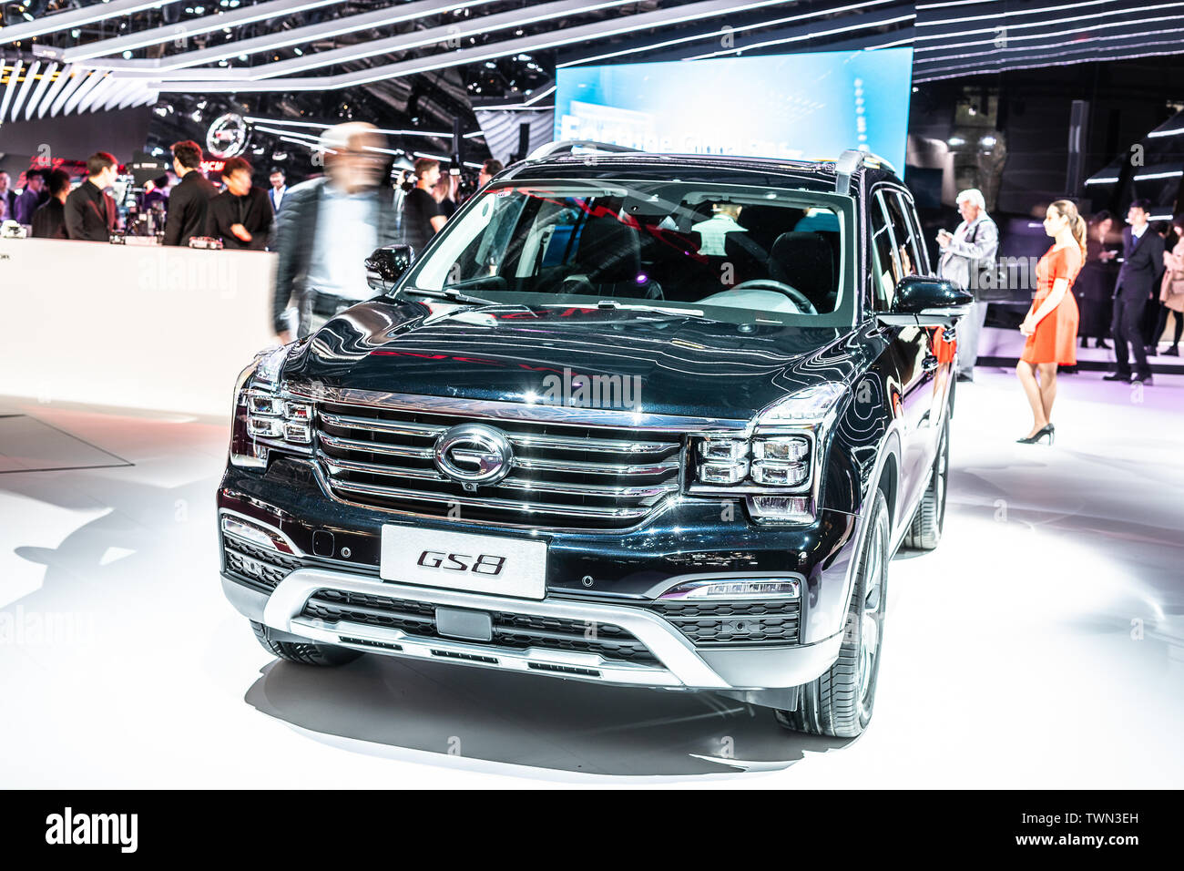 Paris, France, October 02, 2018: GAC Motor GS8 at Mondial Paris Motor ...