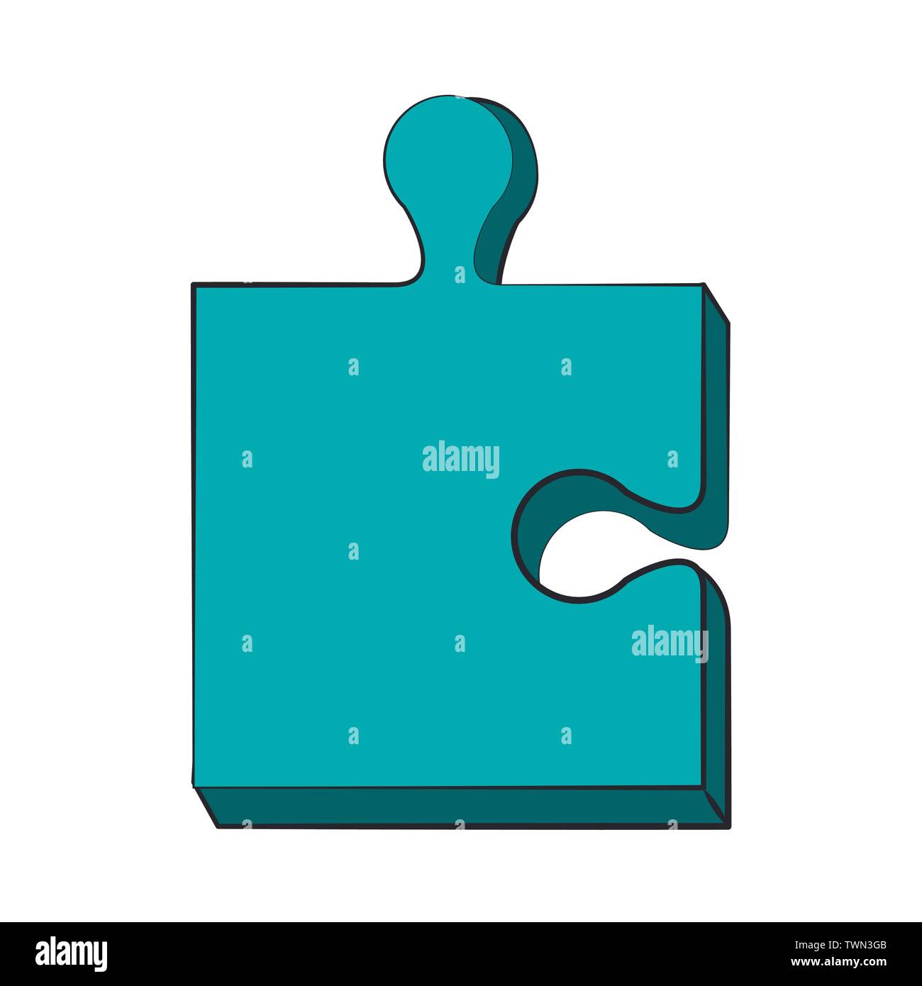 Puzzle piece symbol isolated cartoon Stock Vector Image & Art - Alamy