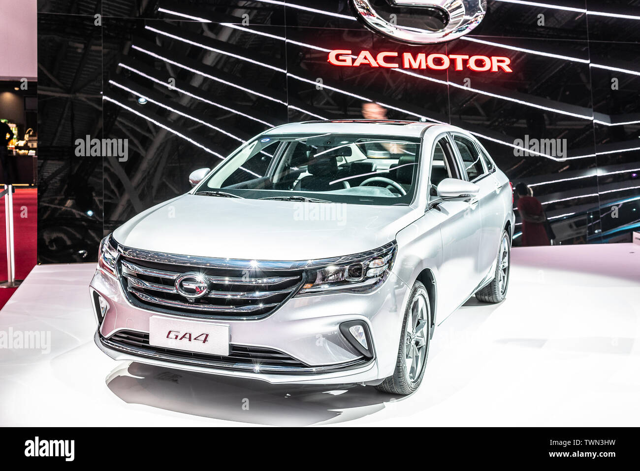 Paris, France, October 02, 2018: GAC Motor GA4 at Mondial Paris Motor ...