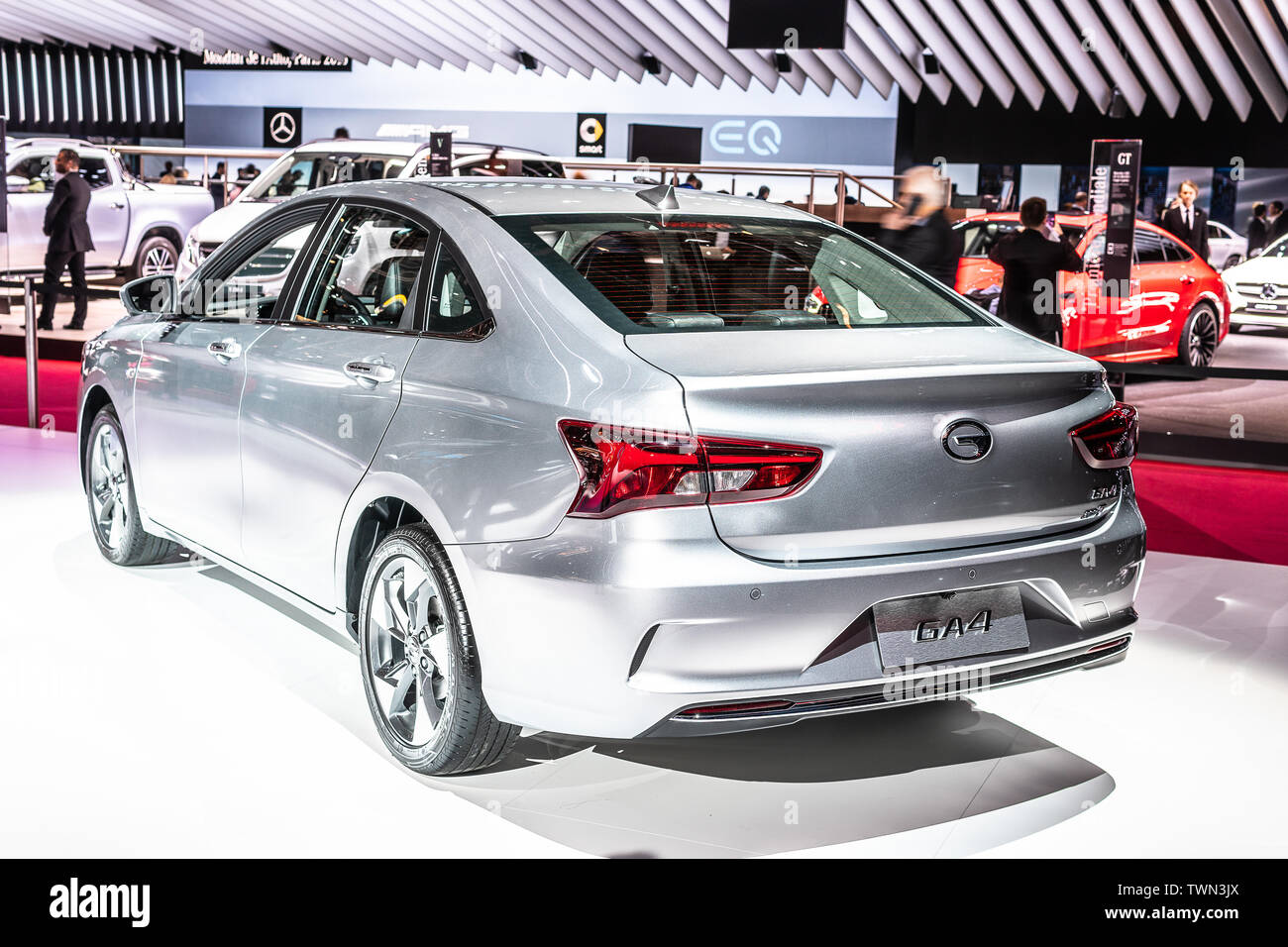Paris, France, October 02, 2018: GAC Motor GA4 at Mondial Paris Motor ...