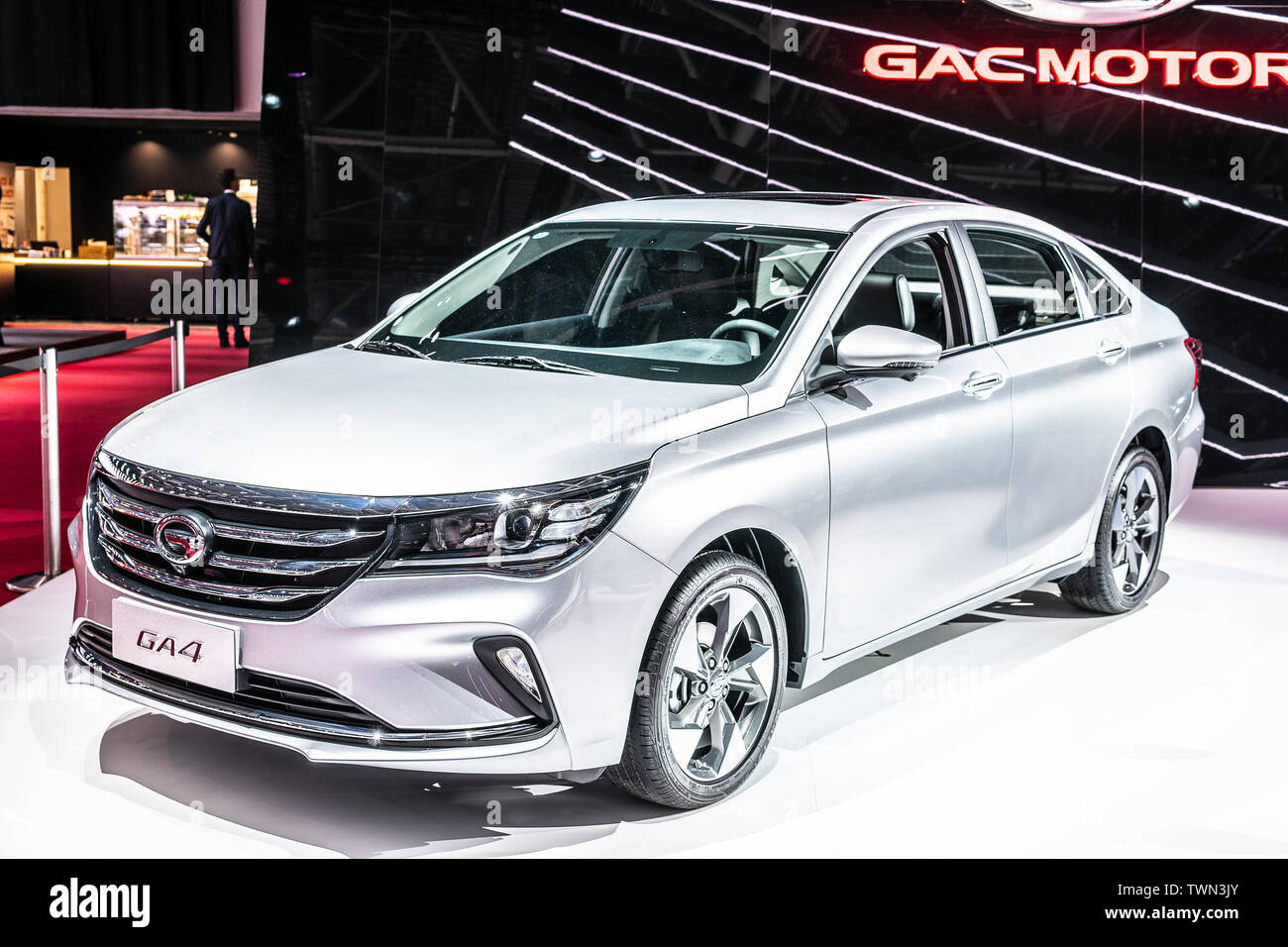 Paris, France, October 02, 2018: GAC Motor GA4 at Mondial Paris Motor ...