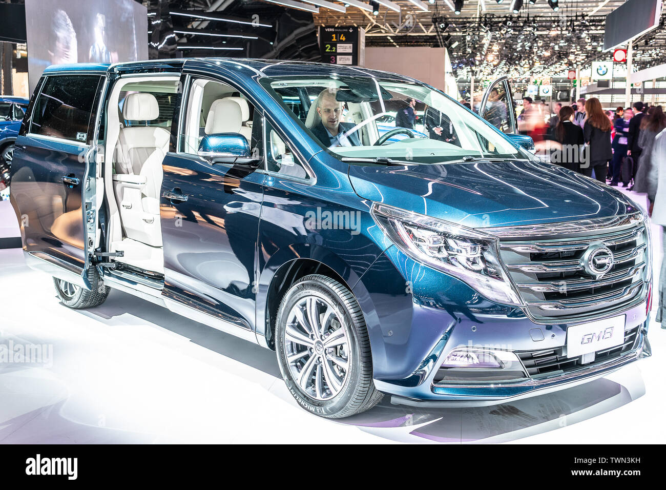 Paris, France, October 02, 2018: GAC Motor GM8 at Mondial Paris Motor Show, car produced by ...