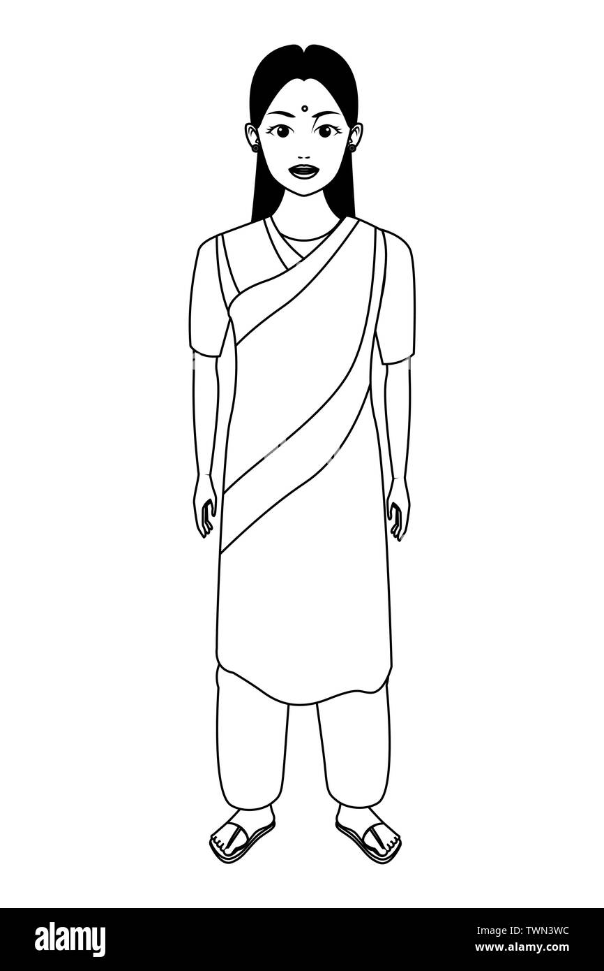 Girl Wearing Clothes Clipart Black