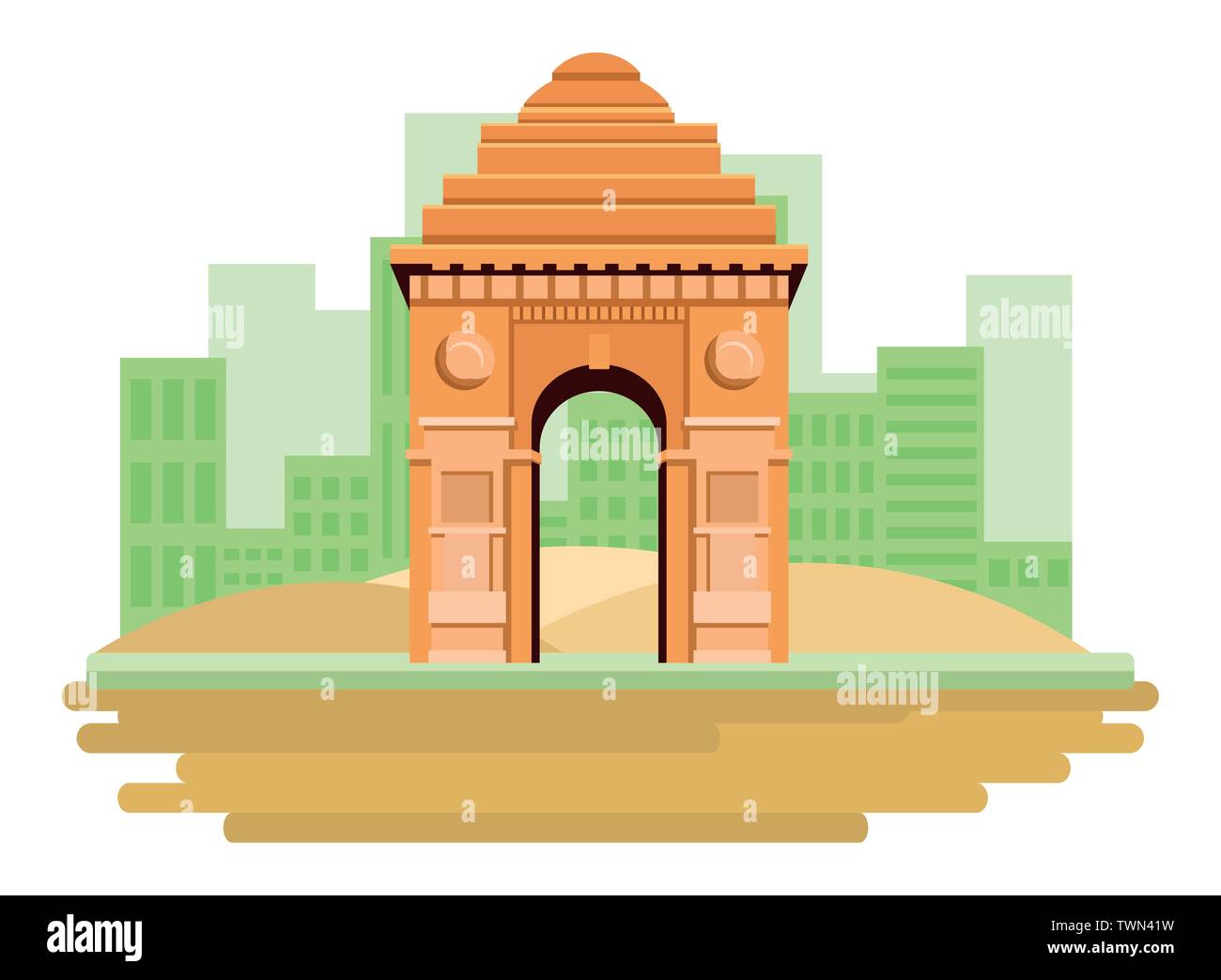 India gate silhouette Cut Out Stock Images & Pictures - Alamy