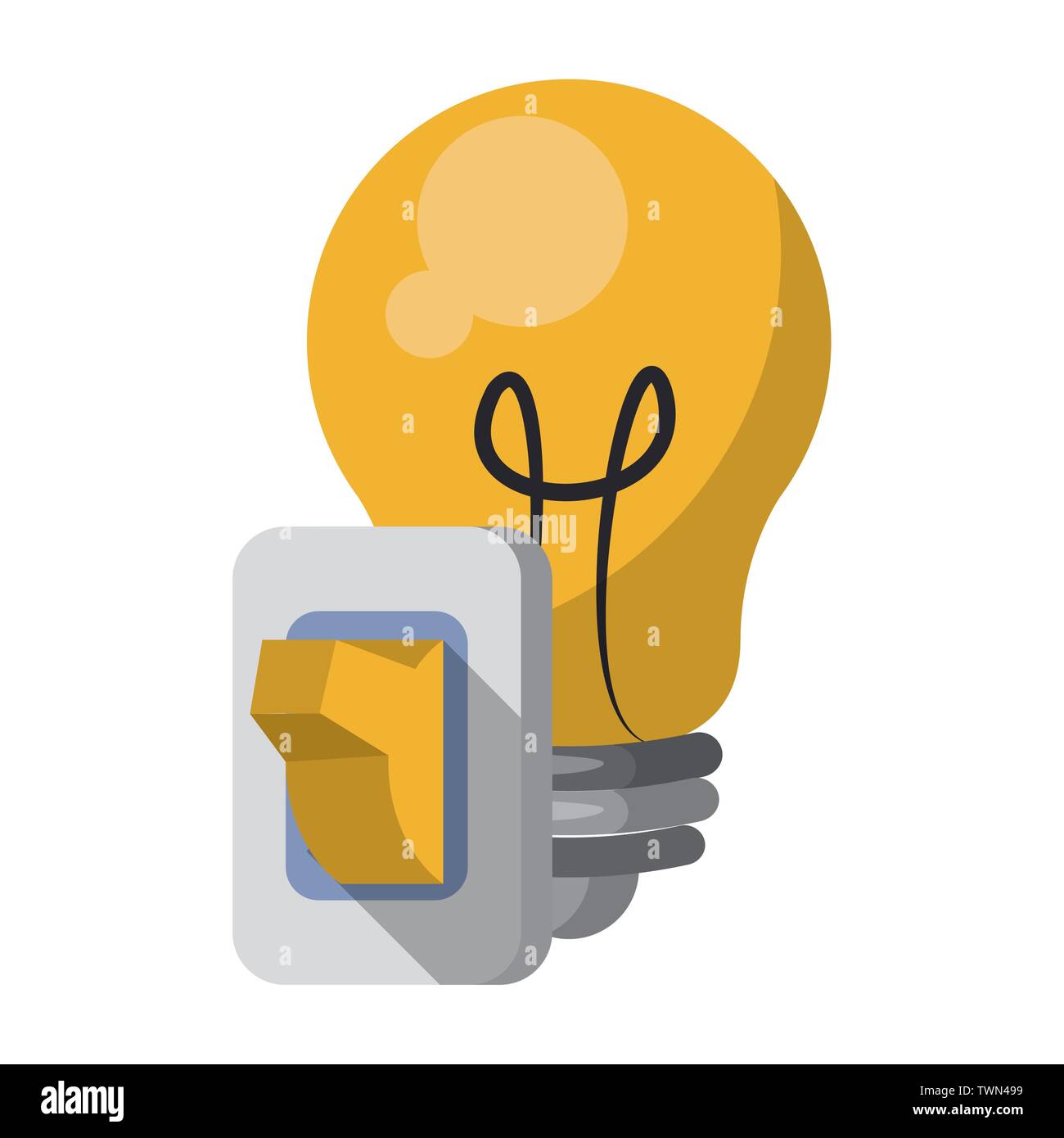Bulb light with switch cartoon isolated Stock Vector Image & Art - Alamy