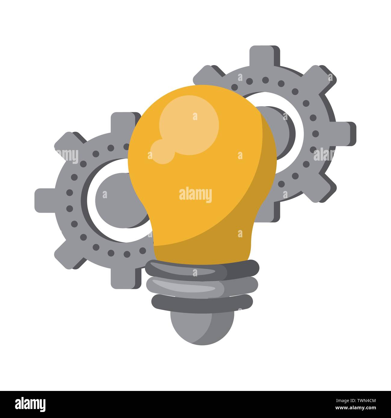 Bulb light and gears cartoons isolated Stock Vector Image & Art - Alamy