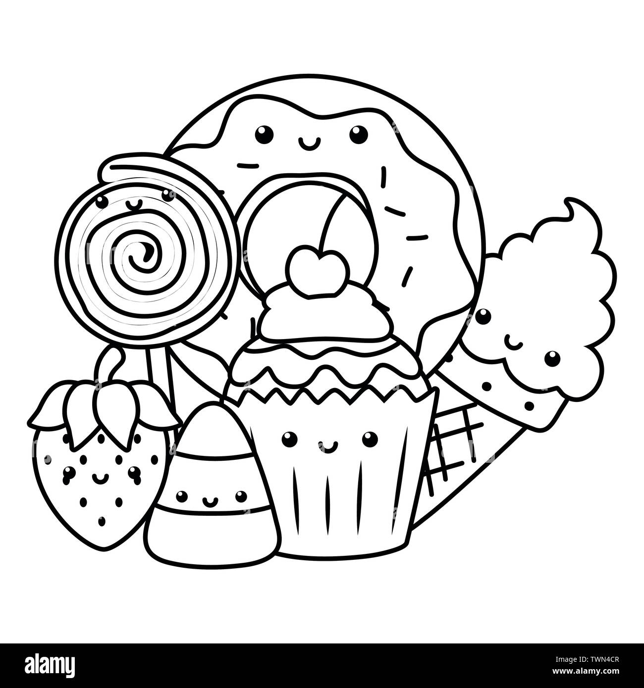 Sweet food design, dessert food delicious sugar snack and tasty theme ...