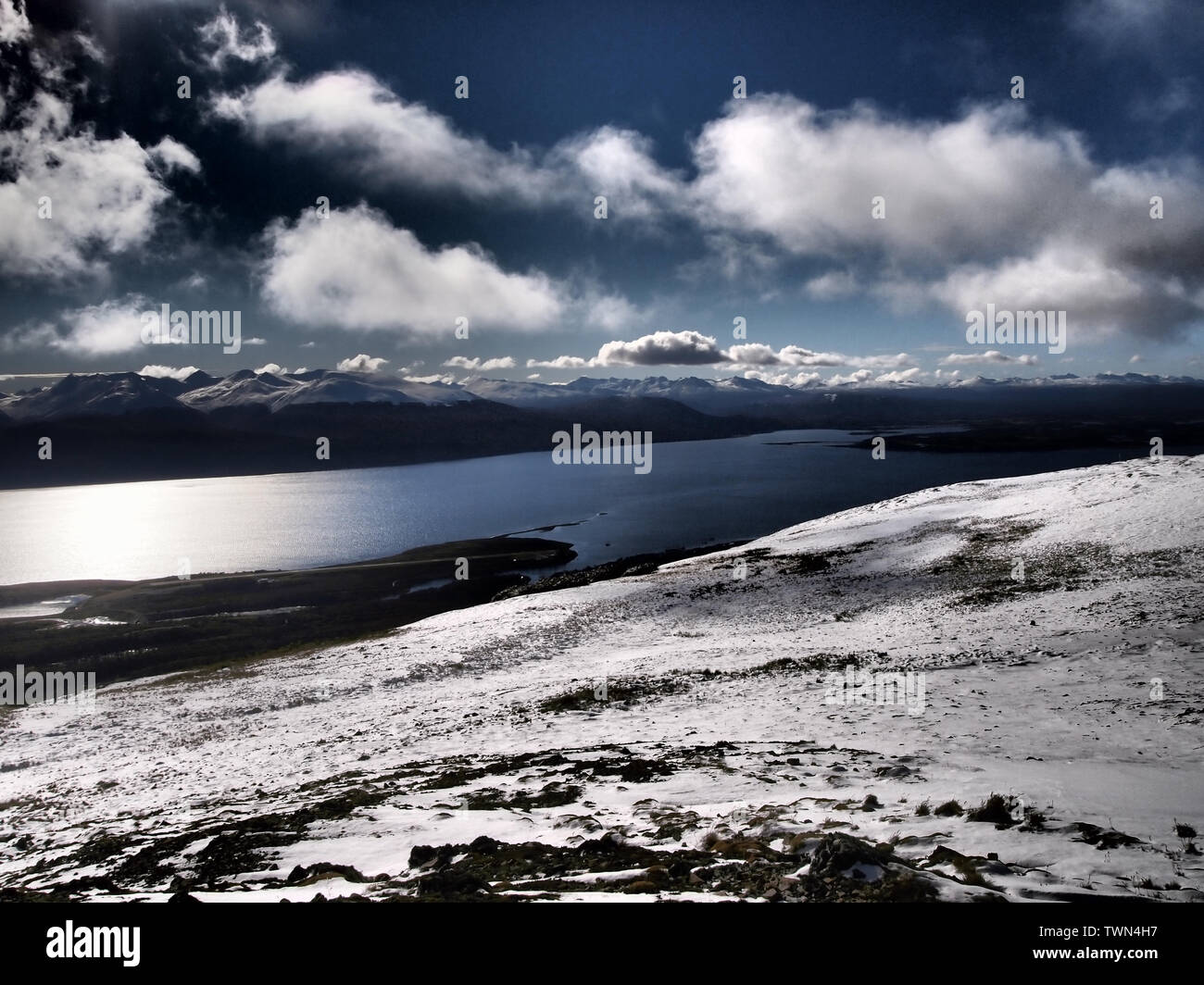 The Beagle Channel in Tierra del Fuego region, Southern Chile. This ...