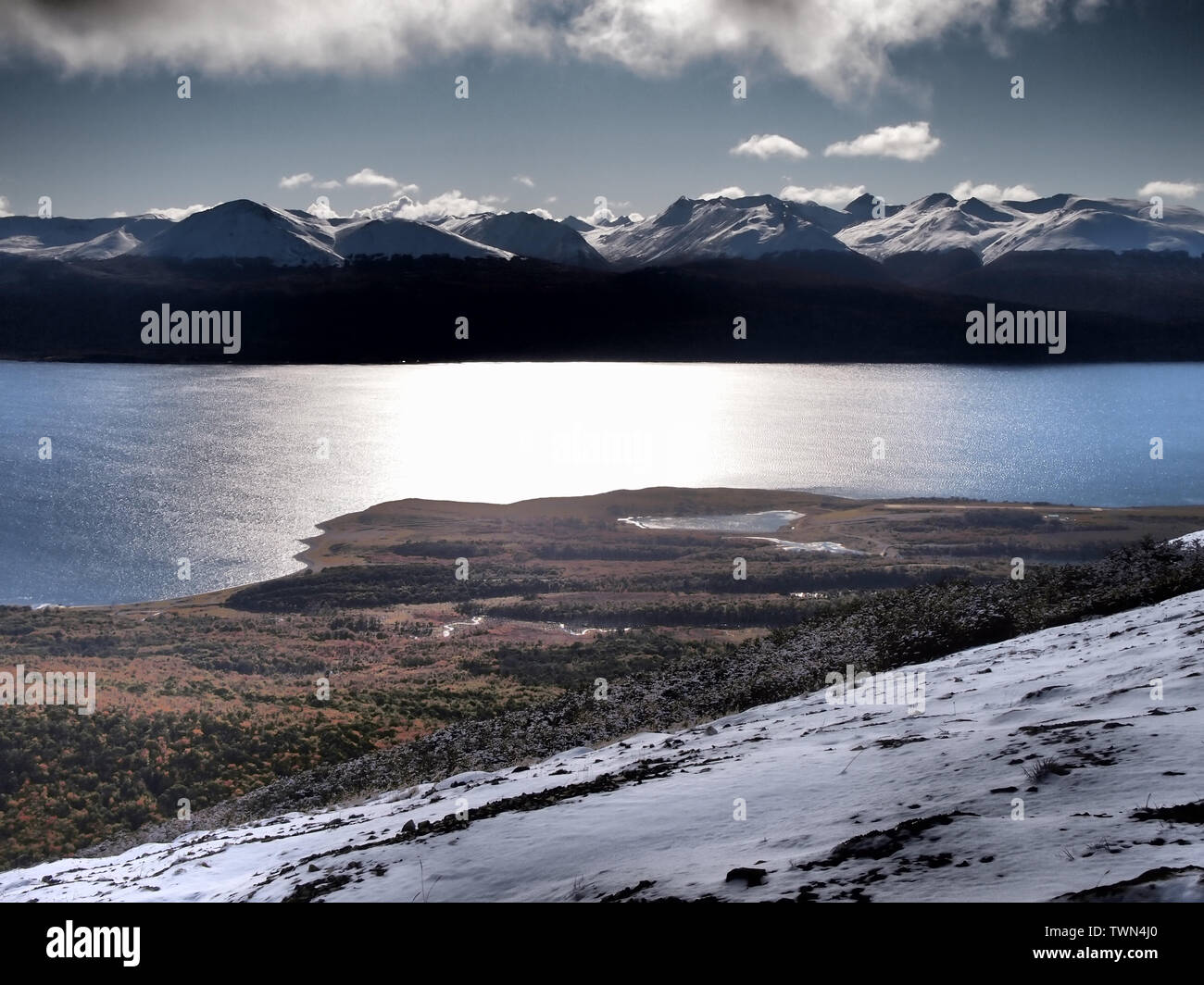 The Beagle Channel in Tierra del Fuego region, Southern Chile. This ...