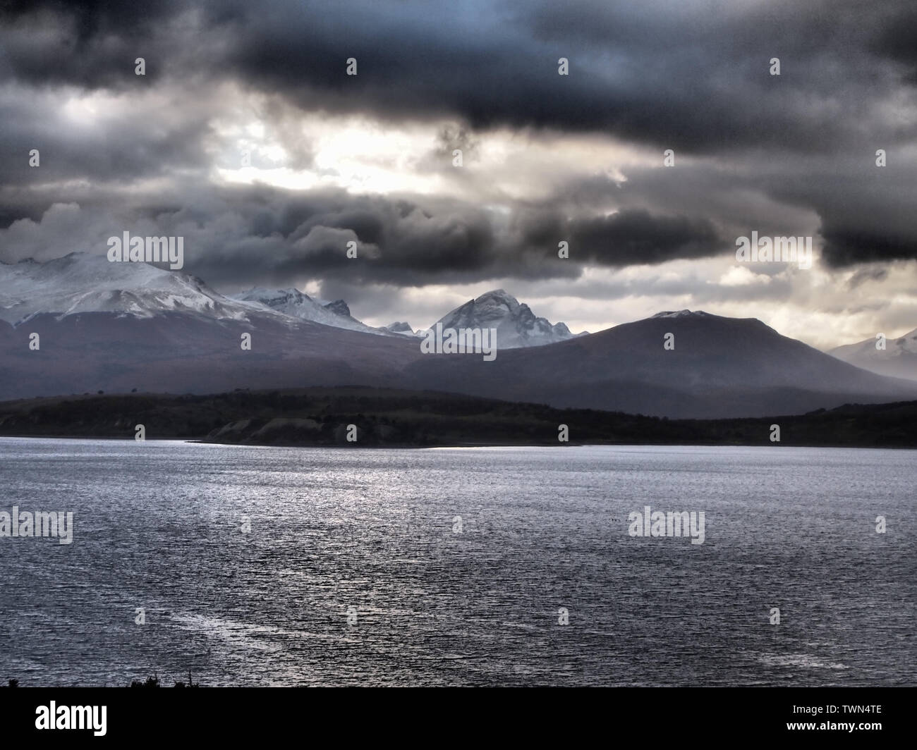 The Beagle Channel in Tierra del Fuego region, Southern Chile. This ...