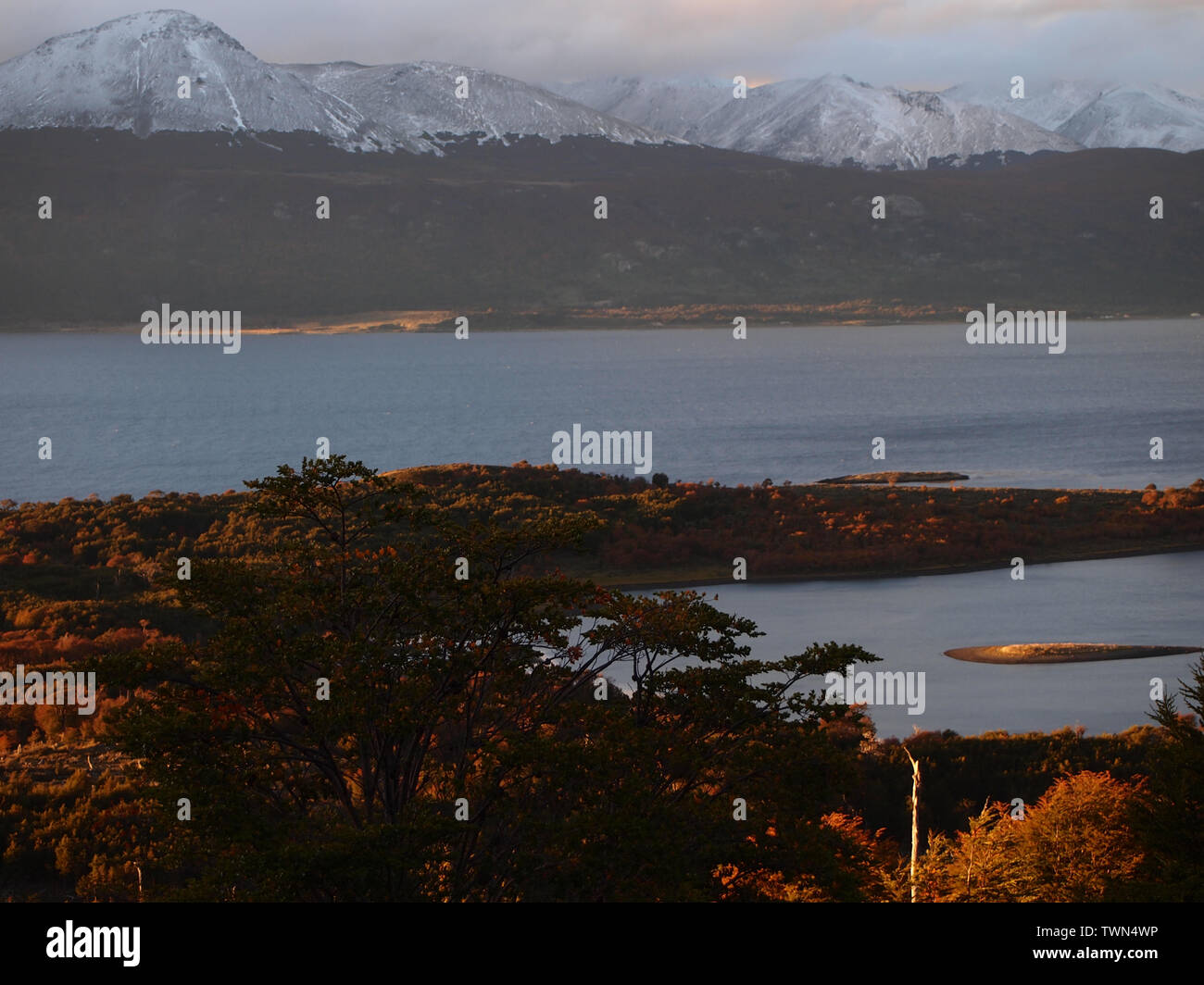 The Beagle Channel in Tierra del Fuego region, Southern Chile. This ...