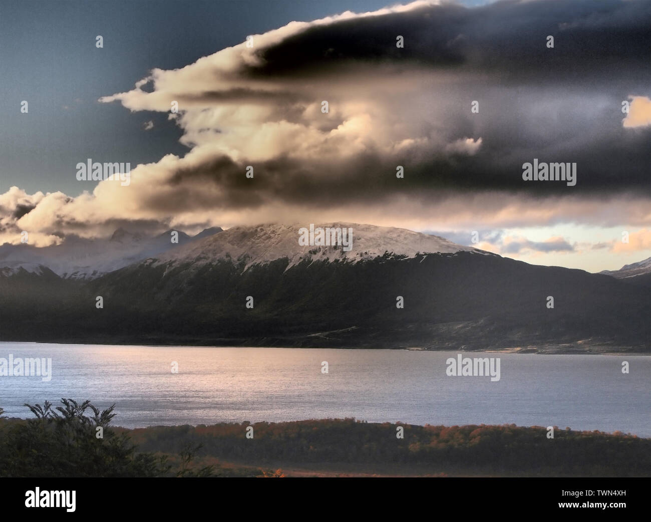 The Beagle Channel in Tierra del Fuego region, Southern Chile. This ...