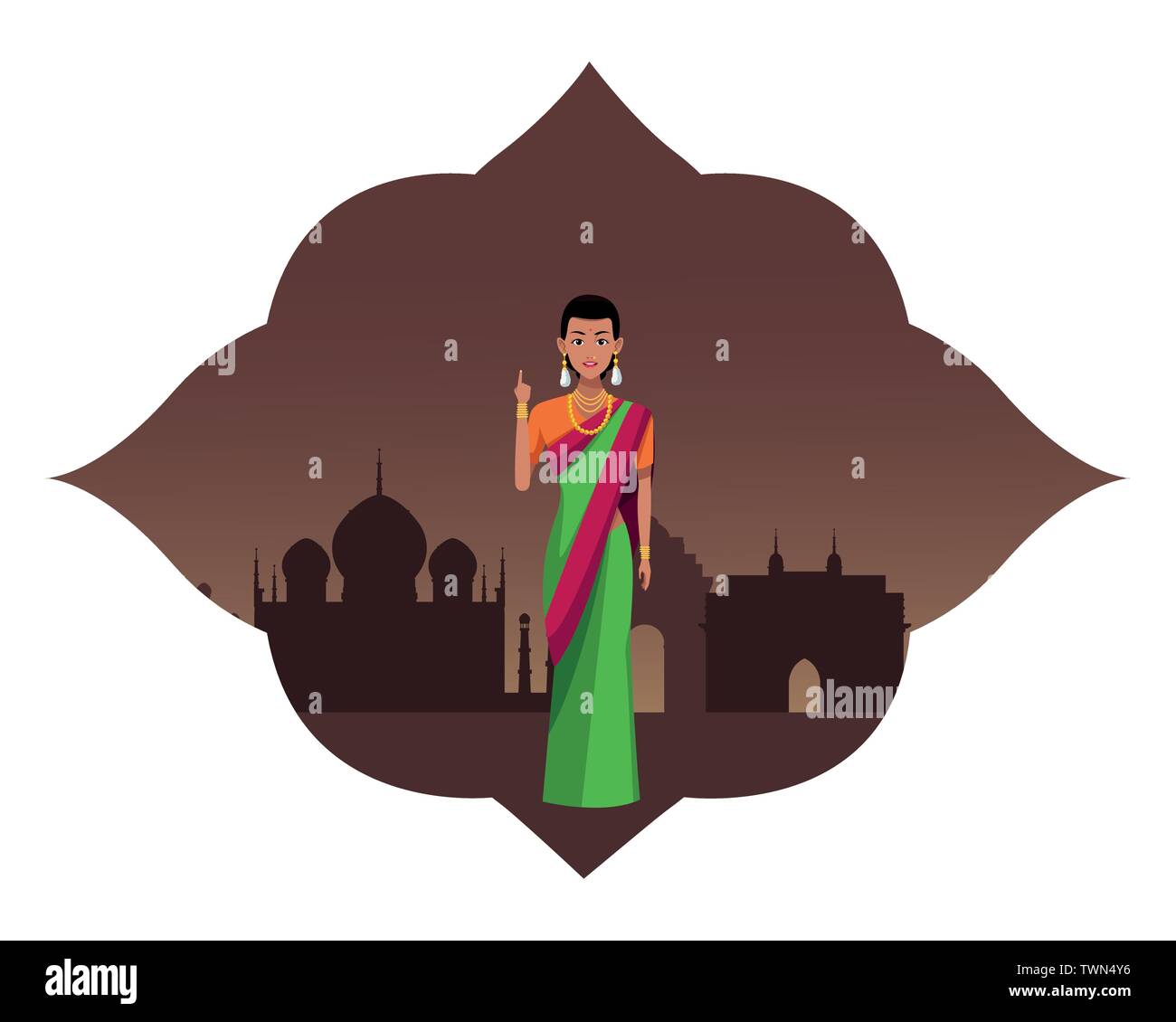 Silhouette indian woman wearing hi-res stock photography and images - Alamy