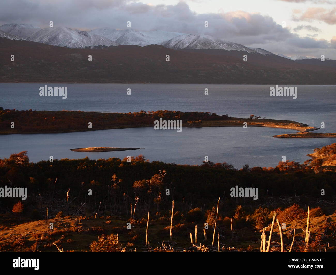 The Beagle Channel in Tierra del Fuego region, Southern Chile. This ...