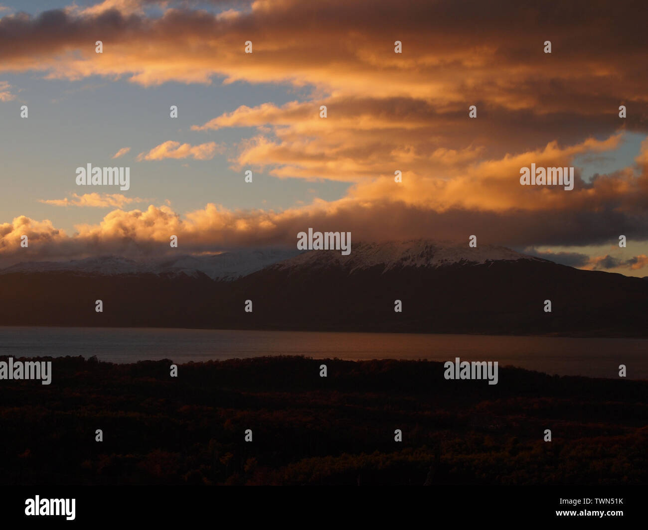 The Beagle Channel in Tierra del Fuego region, Southern Chile. This ...