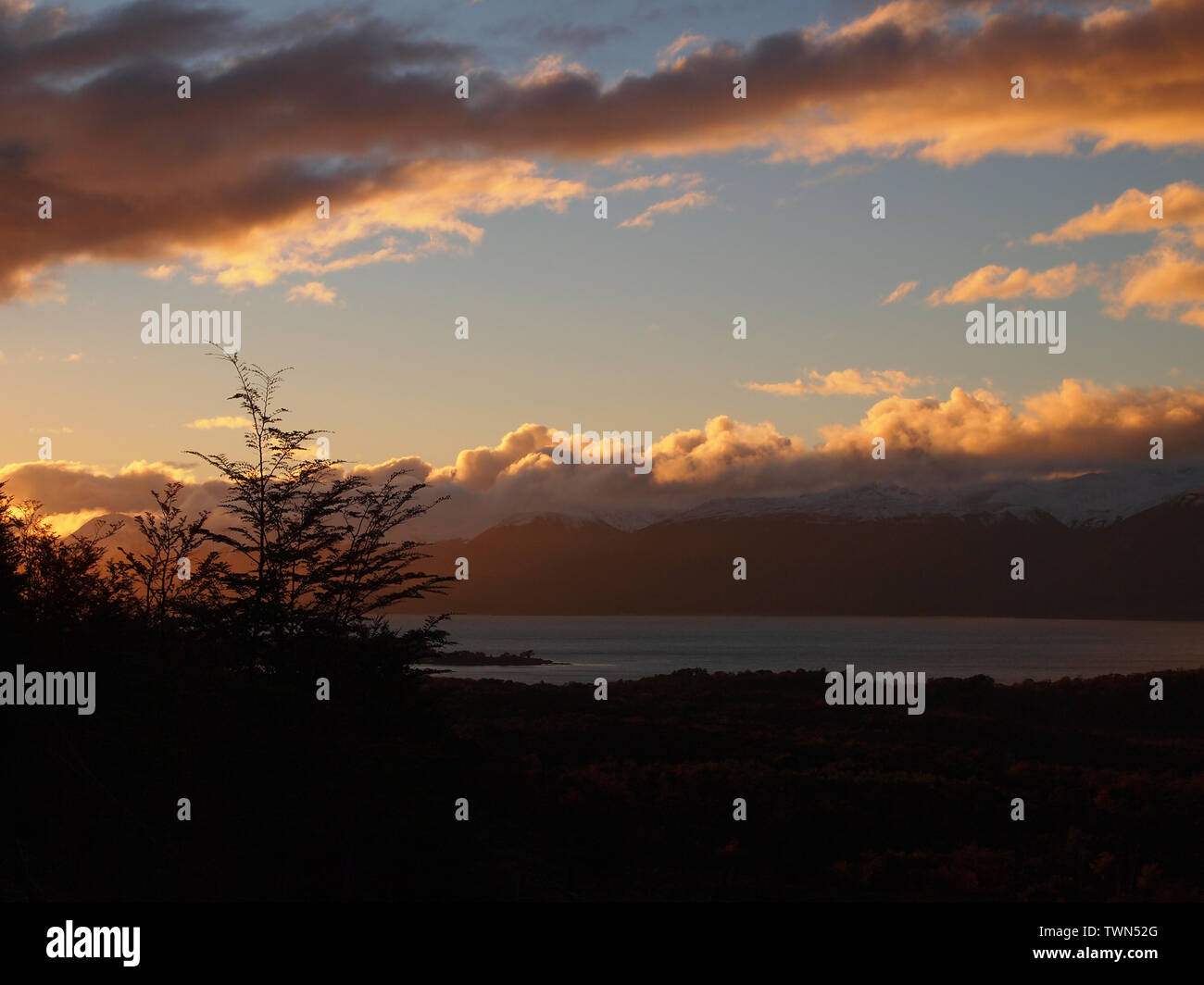 The Beagle Channel in Tierra del Fuego region, Southern Chile. This ...