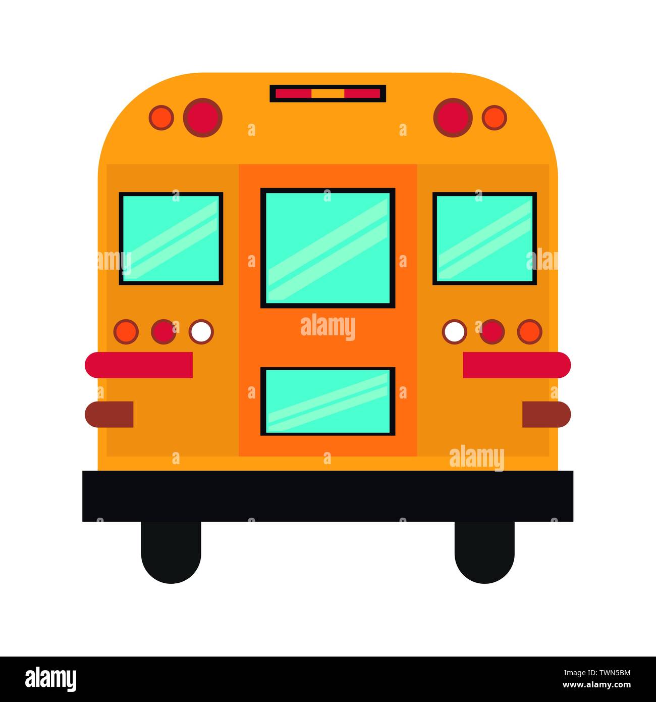 School bus backview isolated cartoon Stock Vector Image & Art - Alamy