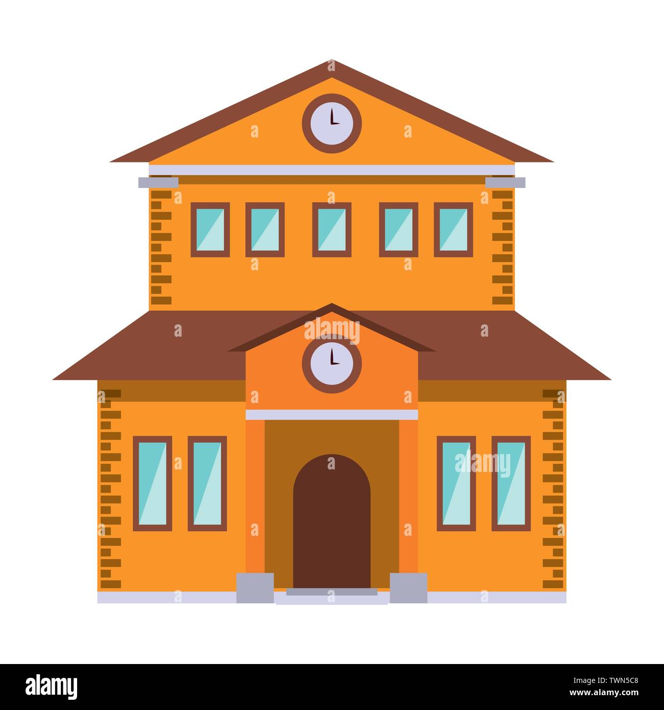 School building architecture isolated symbol Stock Vector Image & Art ...