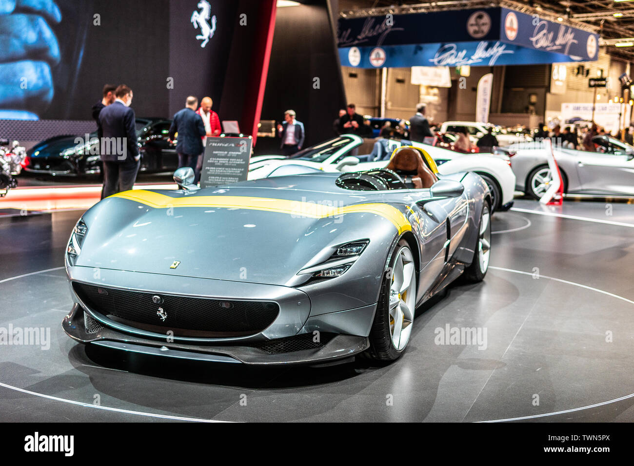 Paris, France, October 04, 2018: metallic Ferrari Monza SP1 at Mondial ...