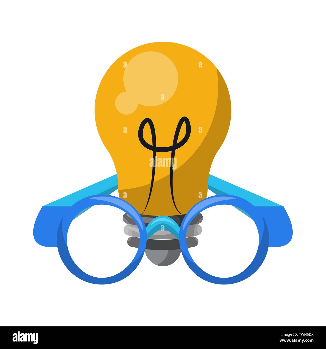 Bulb light and glasses cartoon isolated Stock Vector Image & Art - Alamy