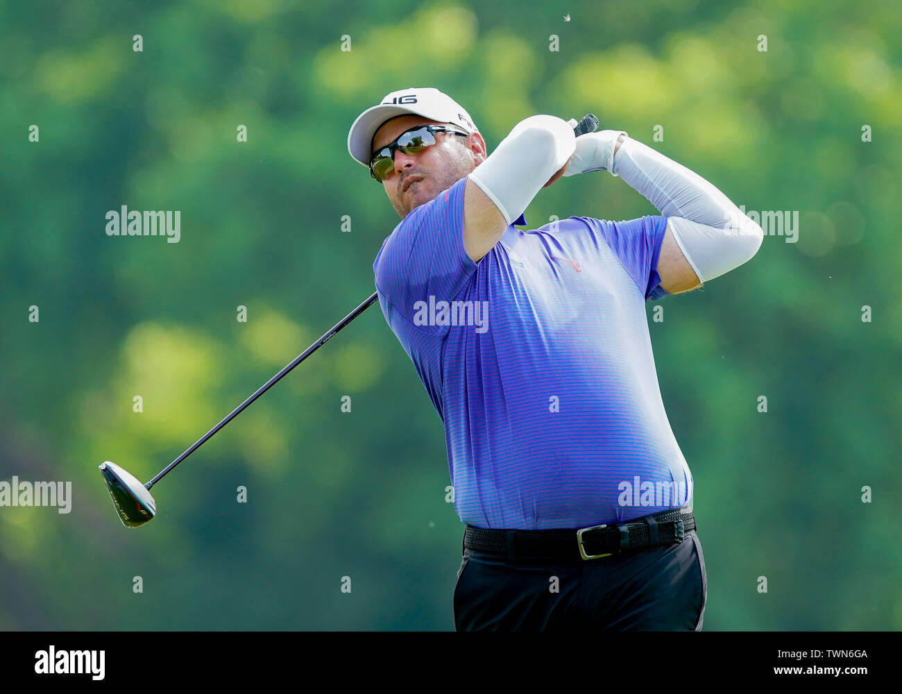 Wichita, KS, USA. 21st June, 2019. Brian Richey tees off during the ...
