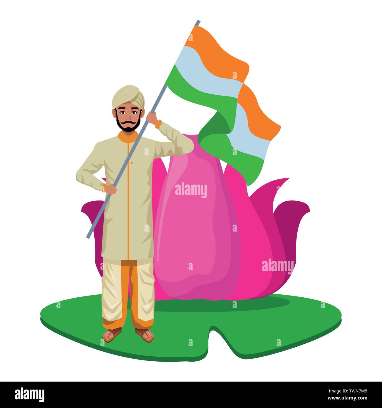 Indian man beard holding Cut Out Stock Images & Pictures - Alamy