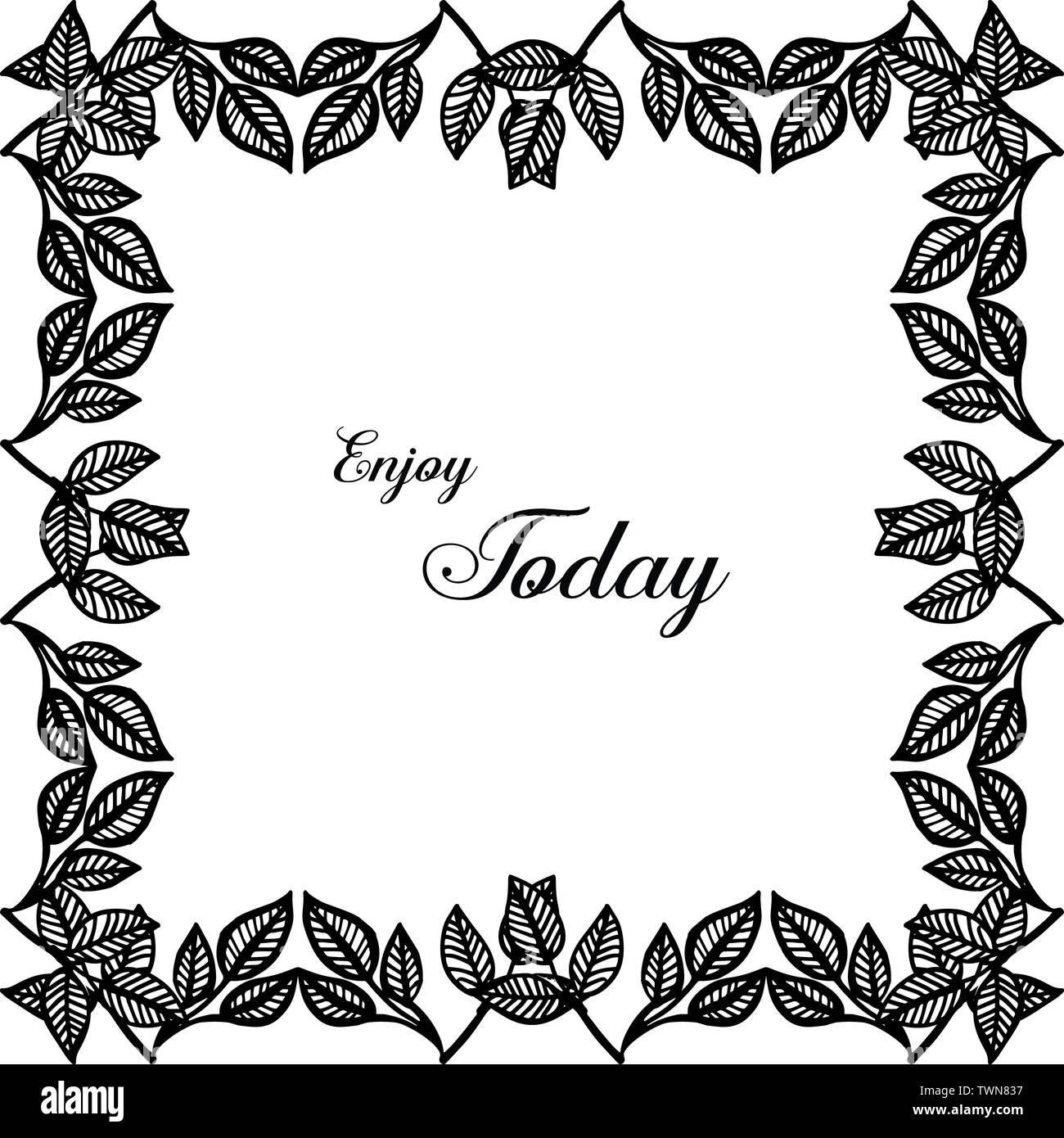 Vector illustration shape of card with beautiful floral frame hand ...